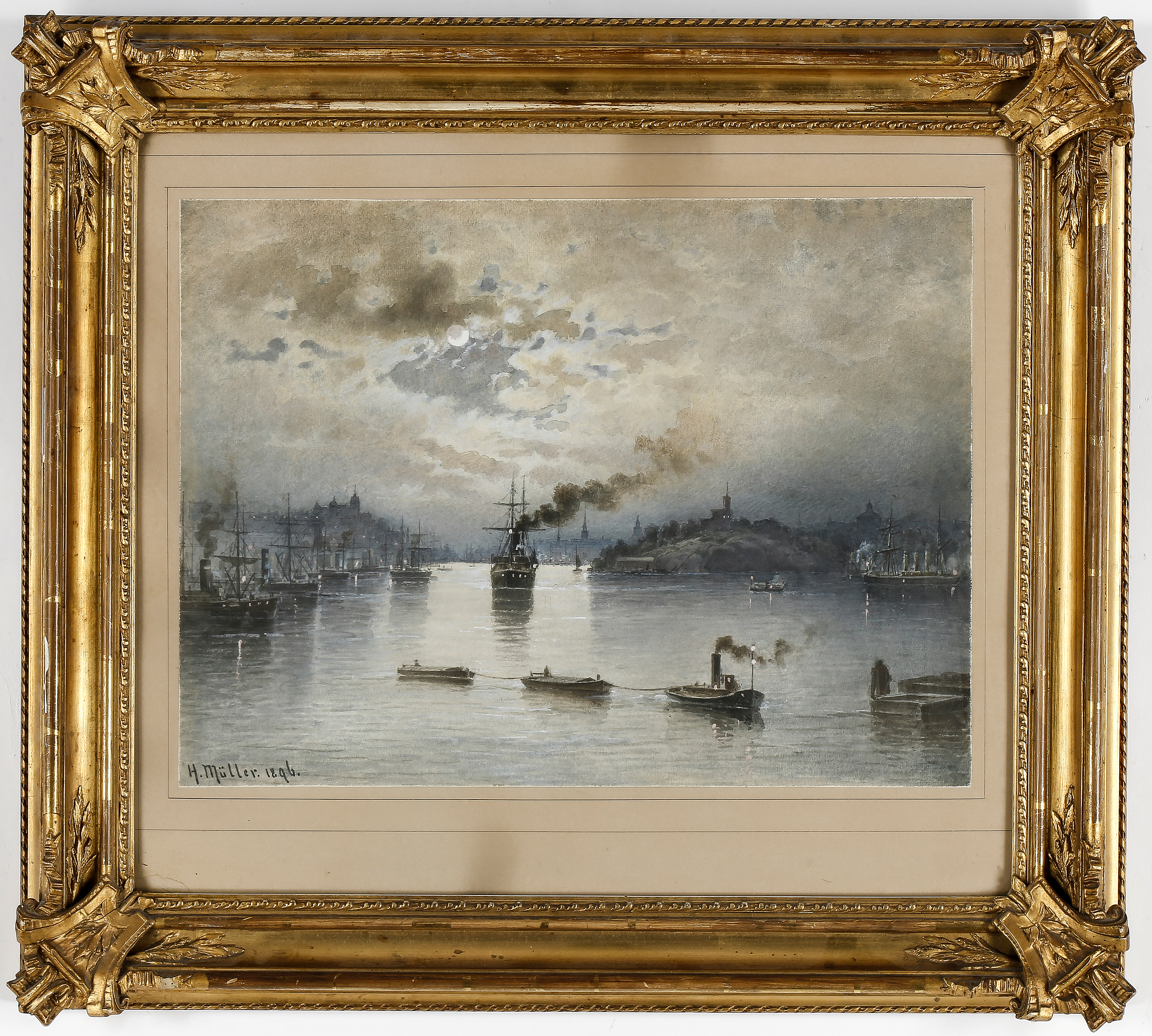 HERMAN MÜLLER, akvarell, signerad och daterad 1896. - Bukowskis