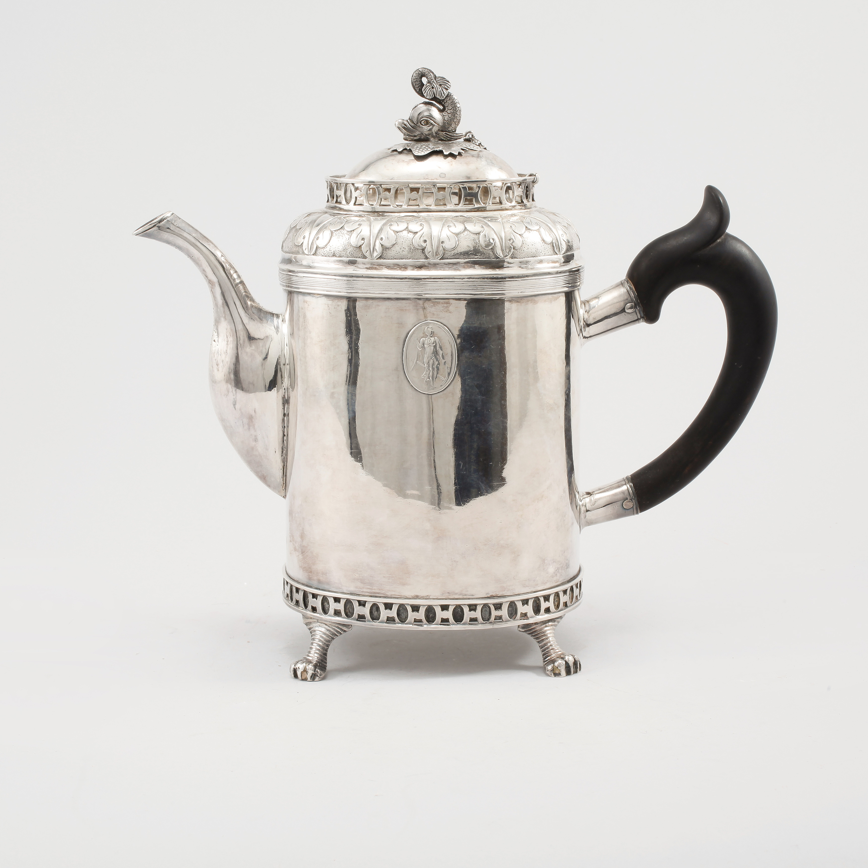 KAFFEKANNA, silver, Carl Lindström, Borås, empire, 1833, vikt 974 gram ...