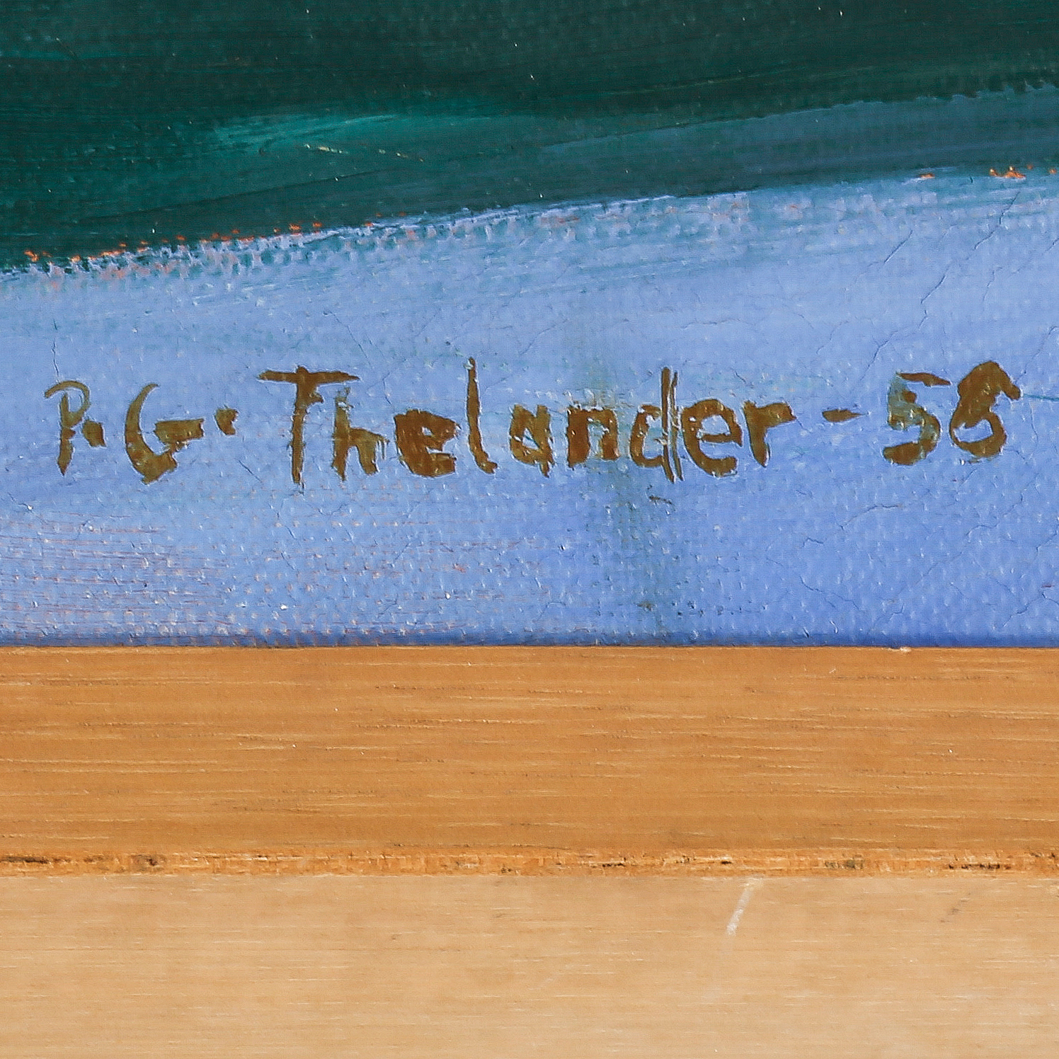 PÄR GUNNAR THELANDER, olja på duk, signerad och daterad 58. - Bukowskis