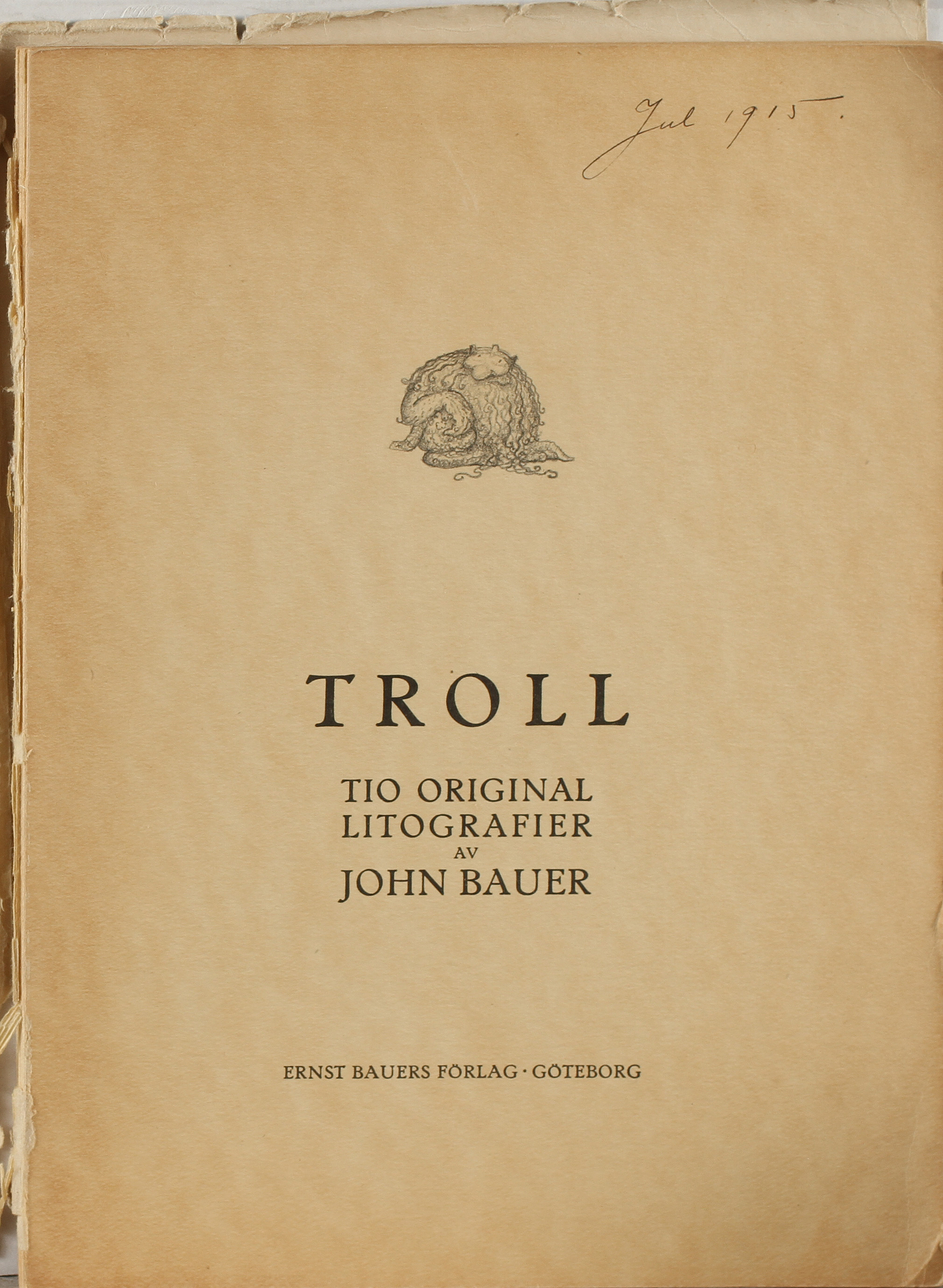 JOHN BAUER, Bok, "Troll, tio originallitografier av John Bauer", A ...