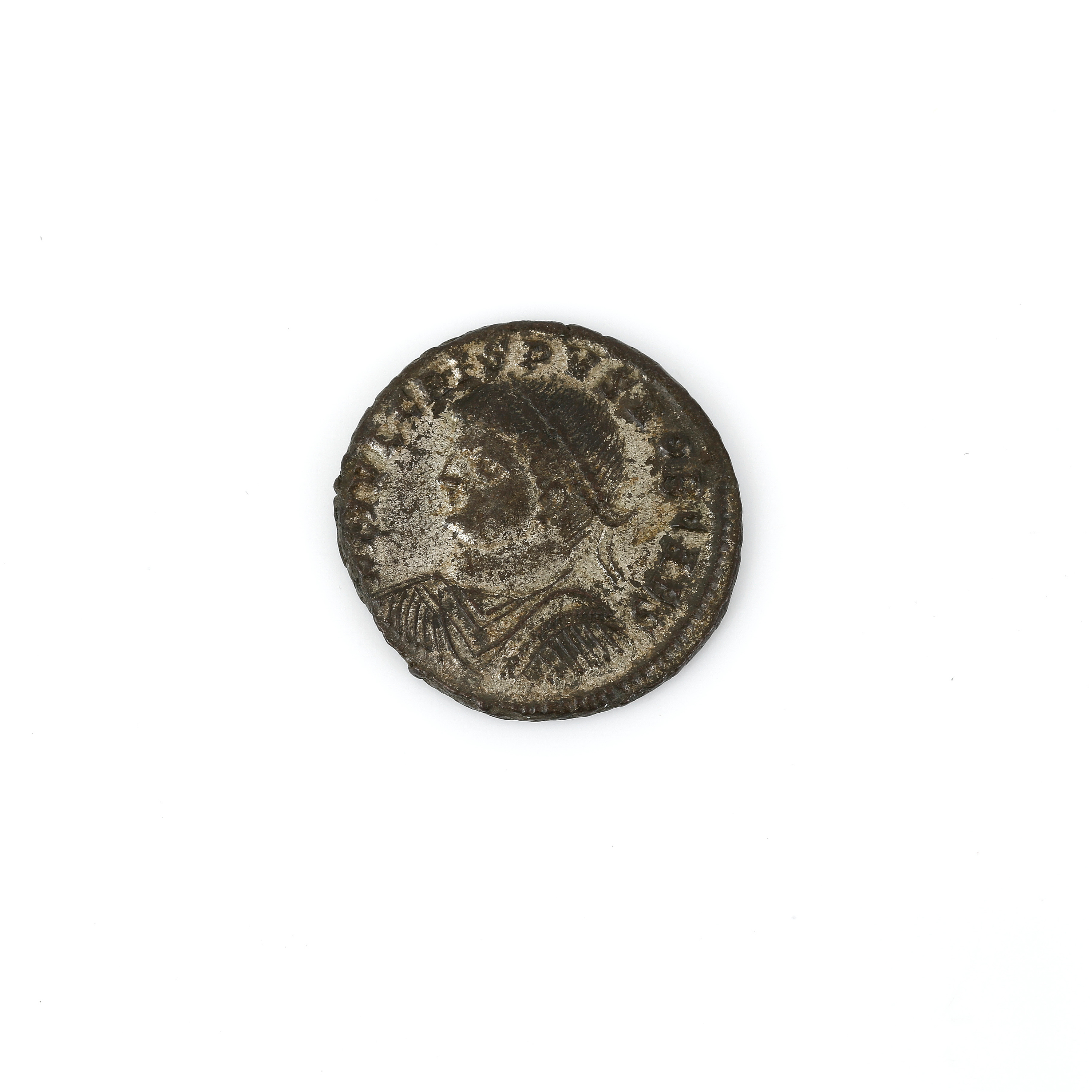 BRONSMYNT, försilvrat, Follis, Crispus, Romerska riket, 317-326 efter ...