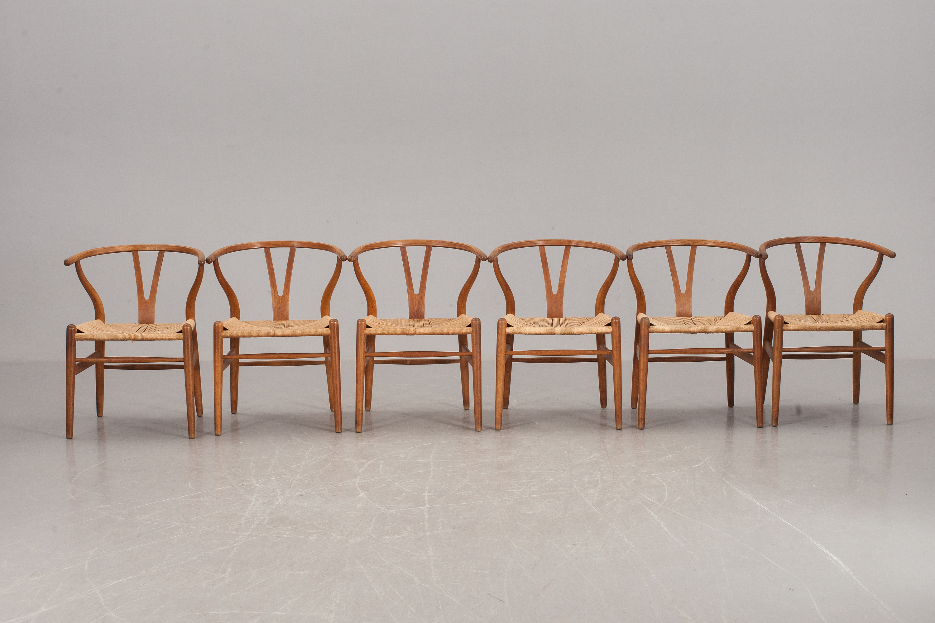 STOLAR, 6 st, "Y-stolen", Hans J Wegner för Carl Hansen & Sön ...