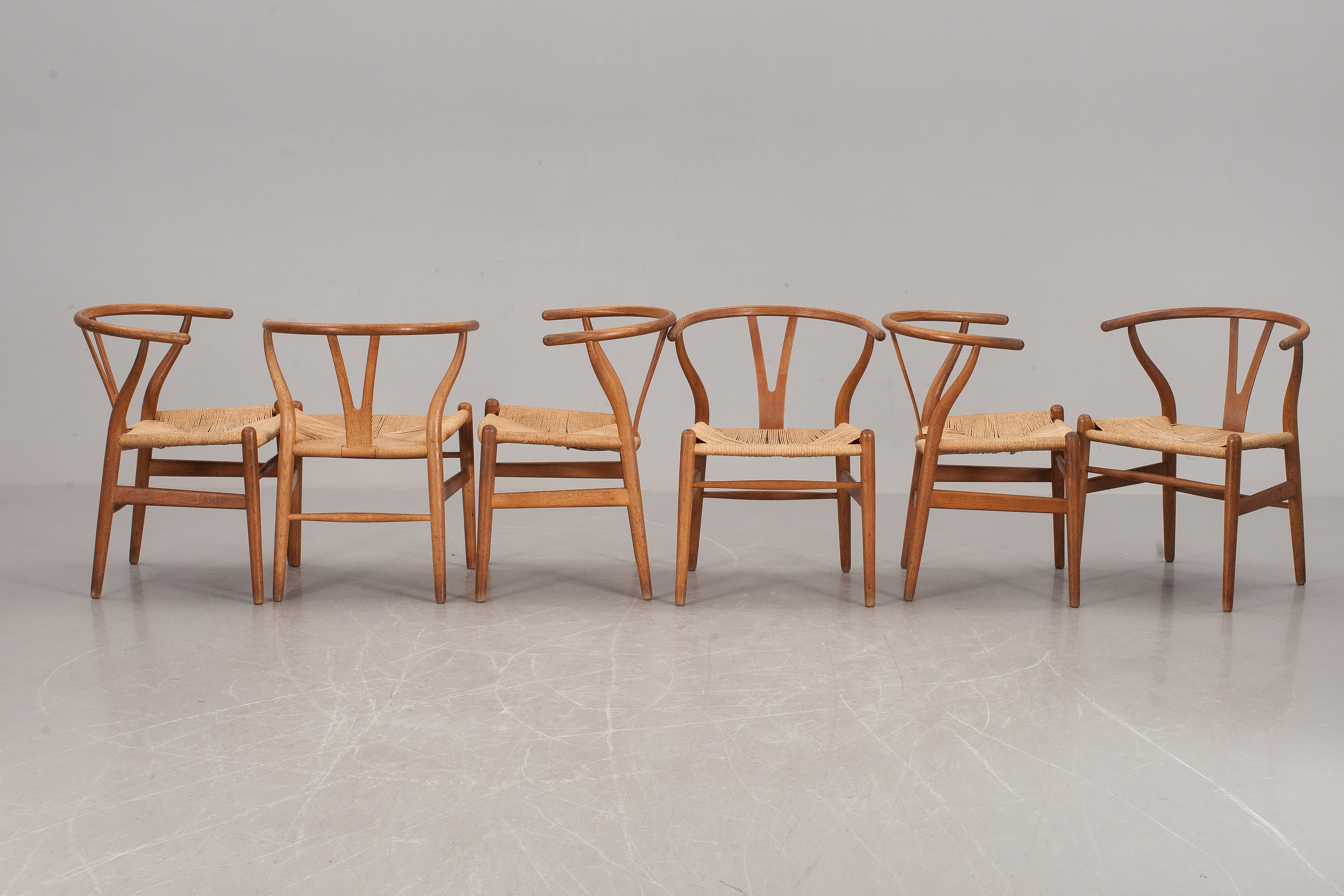 STOLAR, 6 st, "Y-stolen", Hans J Wegner för Carl Hansen & Sön ...