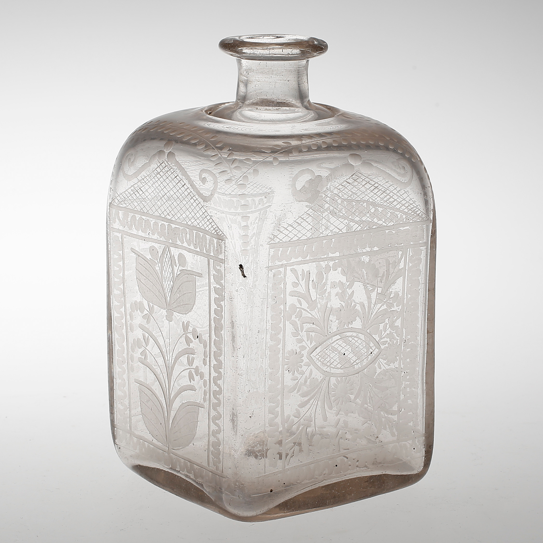 FLASKA, glas, 1700/1800-tal. - Bukowskis
