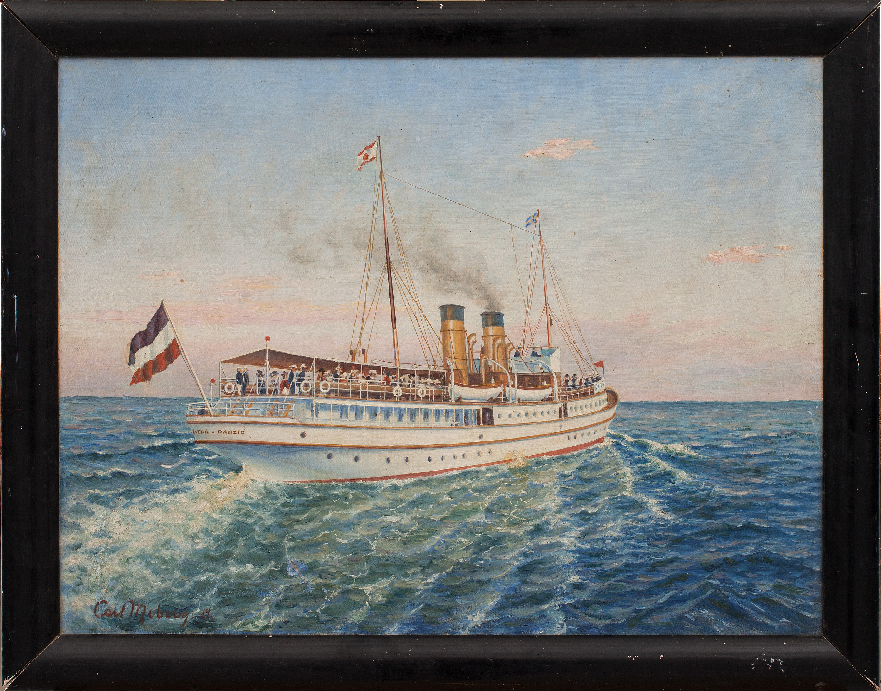 OKÄND KONSTNÄR, olja på duk. Signerad Carl Moberg. 1900-talets första ...