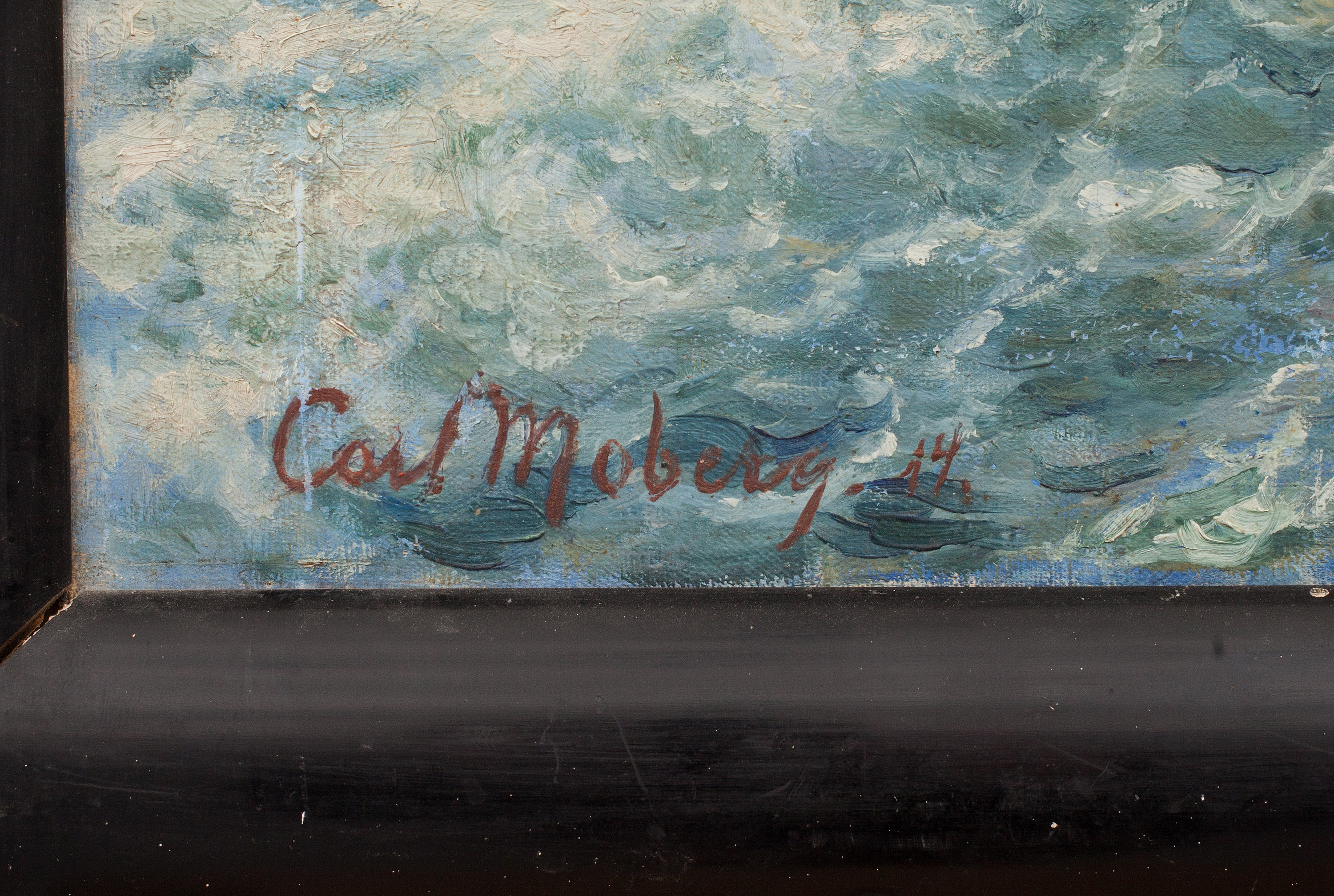 OKÄND KONSTNÄR, olja på duk. Signerad Carl Moberg. 1900-talets första ...