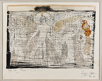 HUGO CLEIS, litografi / blandteknik, signerad och daterad Paris 66 ...