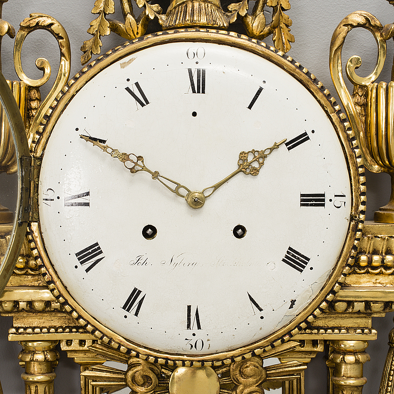 VÄGGPENDYL, gustaviansk, Johan Nyberg (mästare i Stockholm 1787-1801 ...