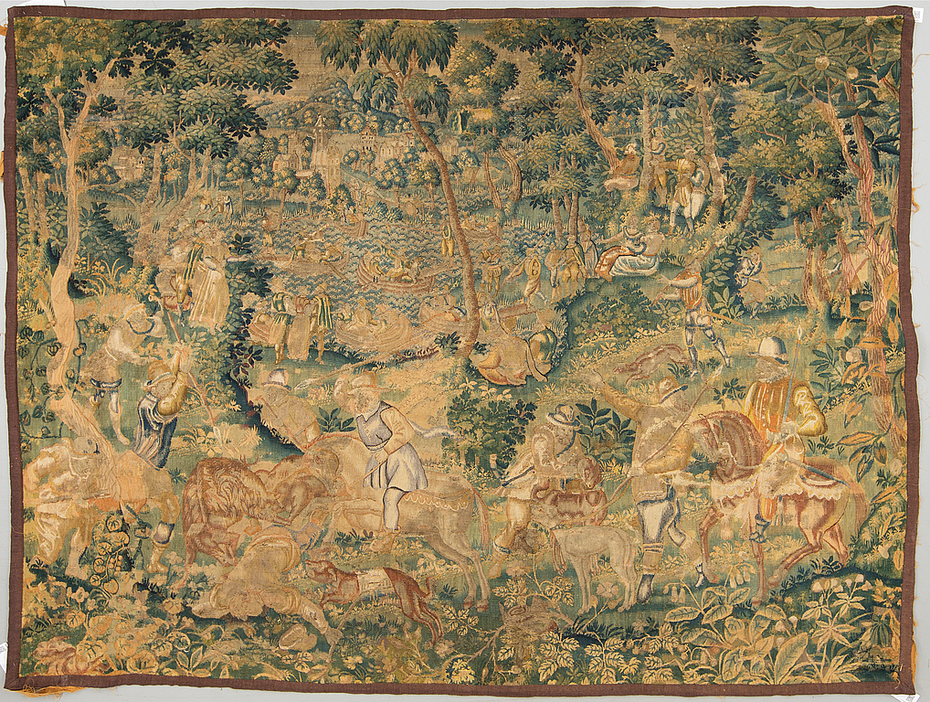 TAPESTRY, tapestry weave, probably Flanders, 17th century. Ca 217 x 271 ...