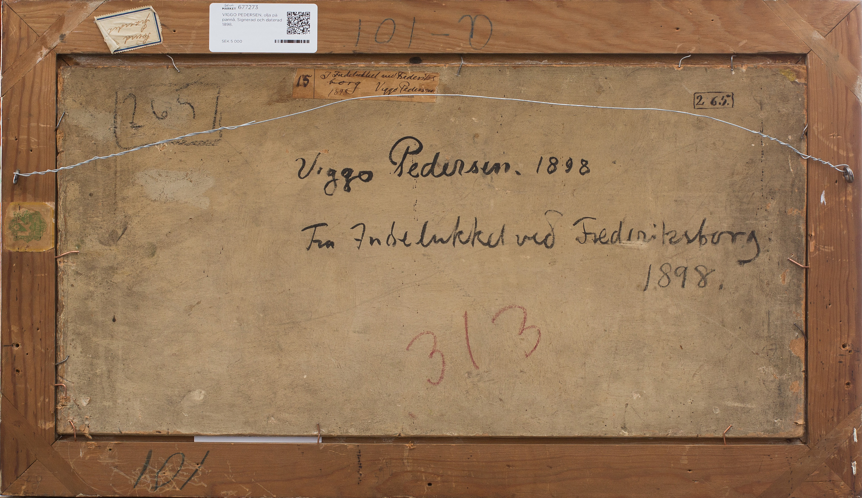 VIGGO PEDERSEN, olja på pannå. Signerad och daterad 1898. - Bukowskis