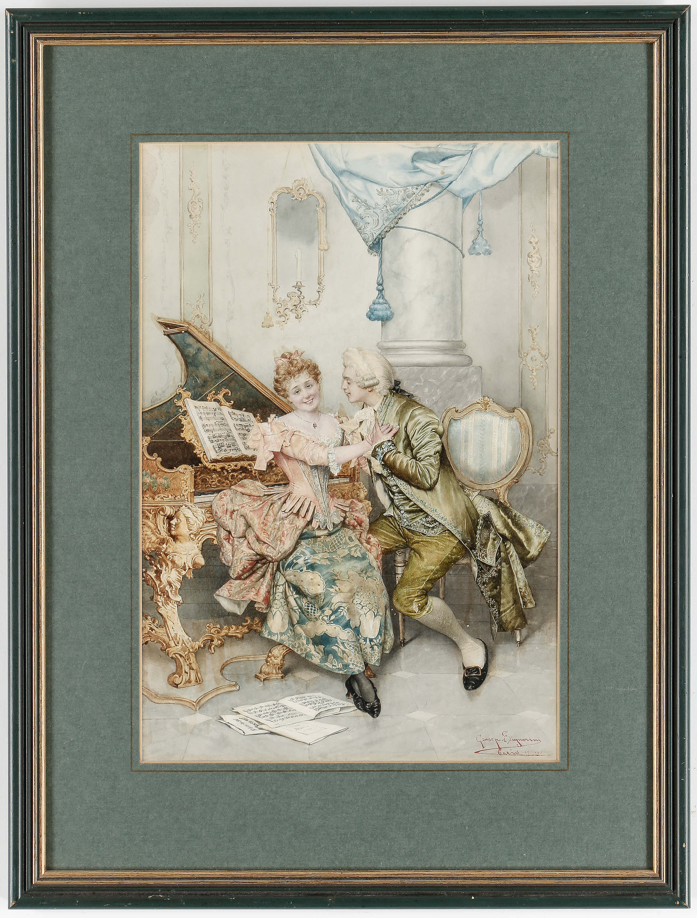 GIUSEPPI SIGNORINI, akvarell, signerad. - Bukowskis