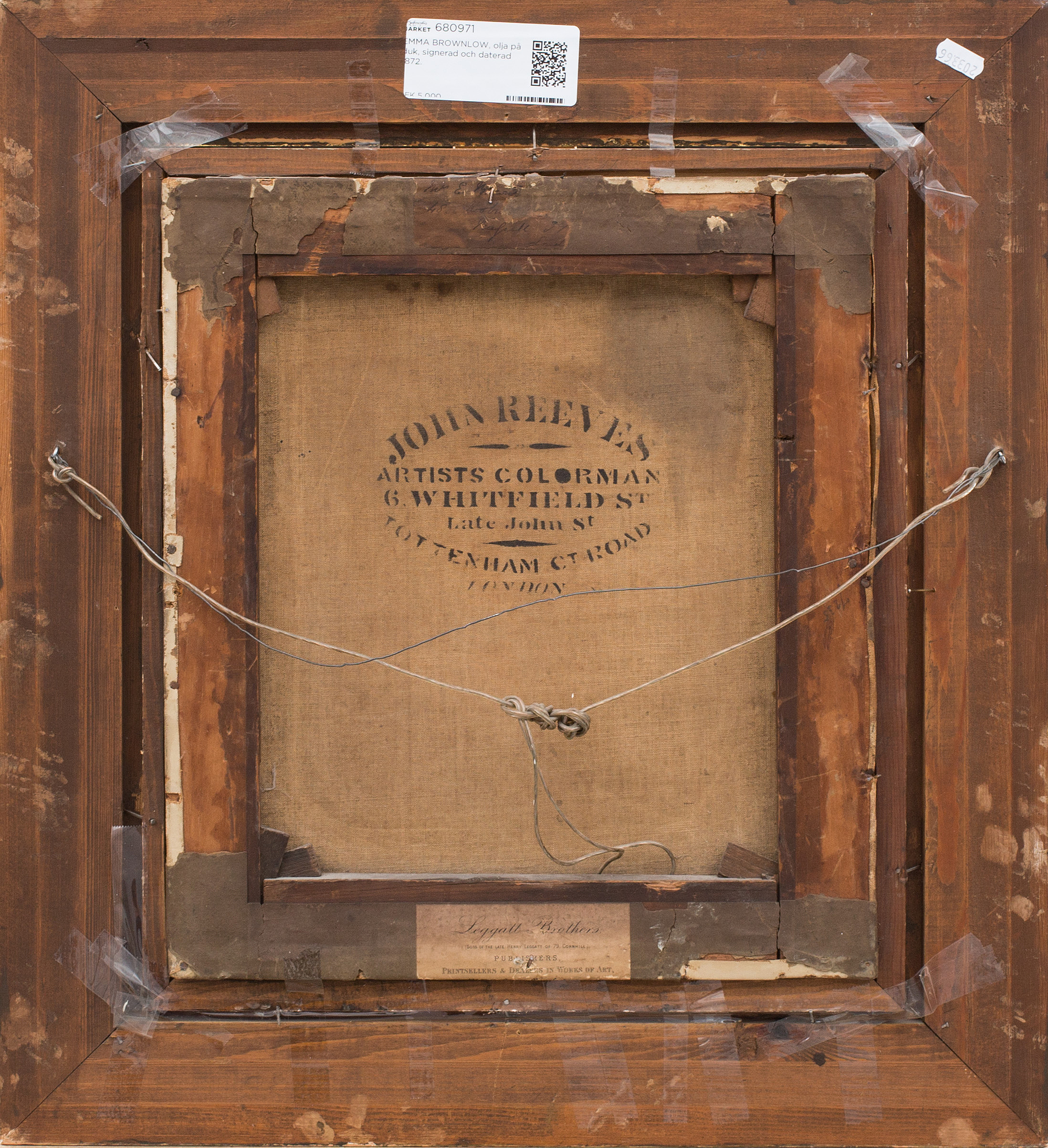 EMMA BROWNLOW, olja på duk, signerad och daterad 1872. - Bukowskis