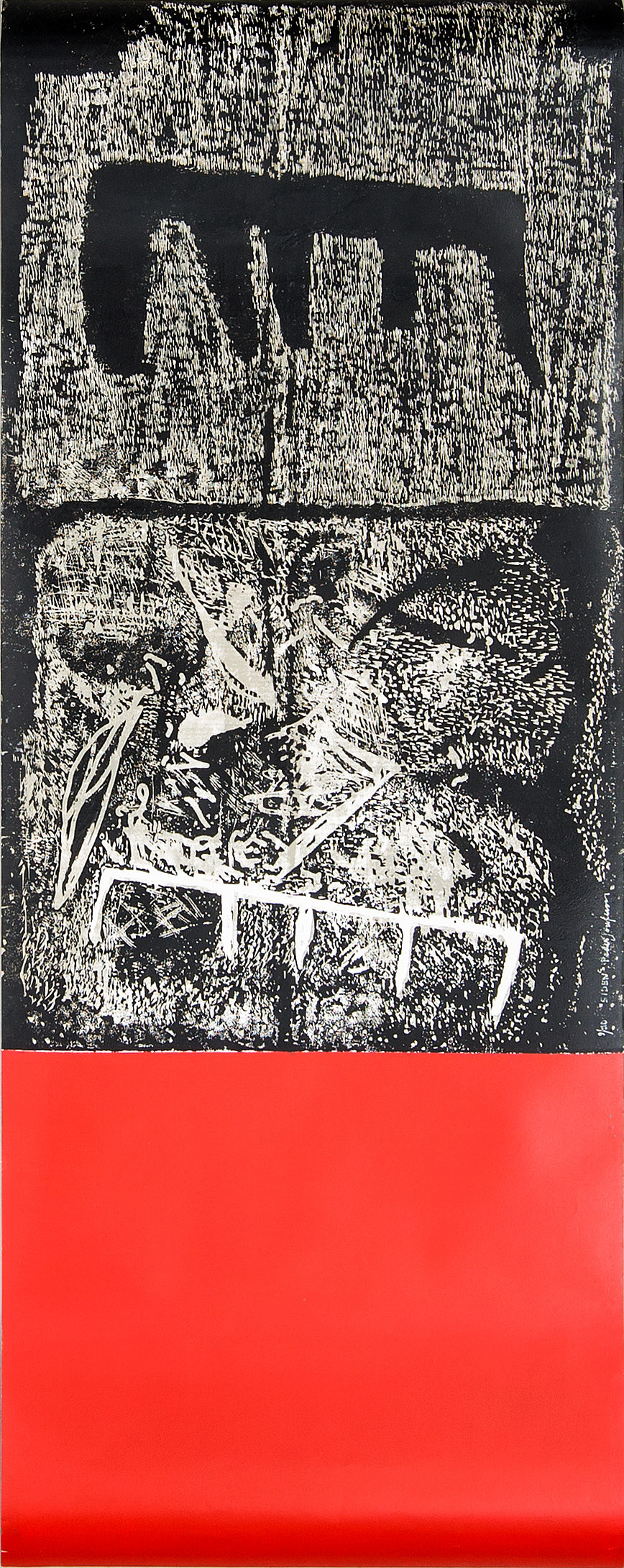 PEDER JOSEFSSON, lackerat träsnitt på papper, signerat och numrerat 9/ ...