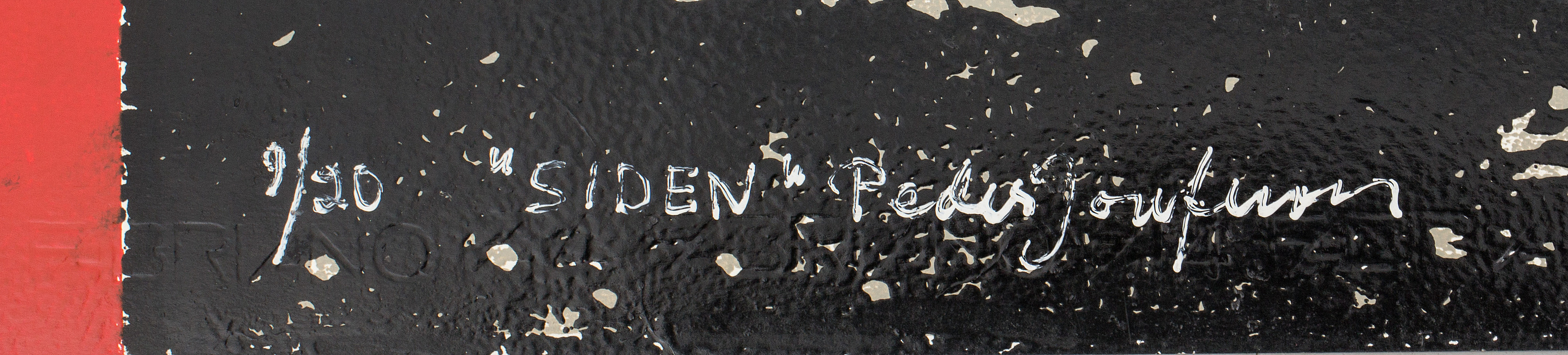 PEDER JOSEFSSON, lackerat träsnitt på papper, signerat och numrerat 9/ ...