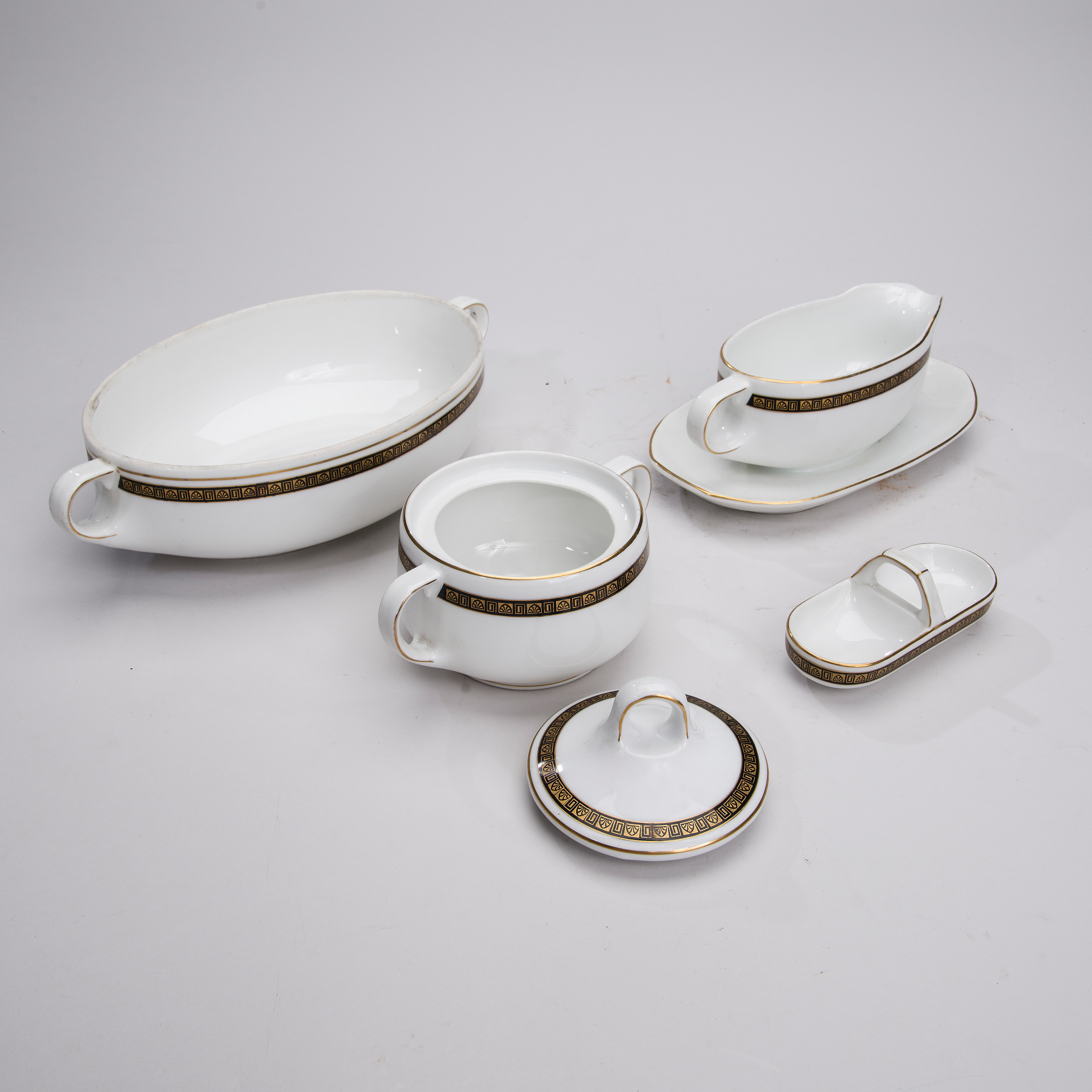 MATSERVIS, 73 delar, porslin, art déco, Felda Porzellan, Tyskland 1908 ...