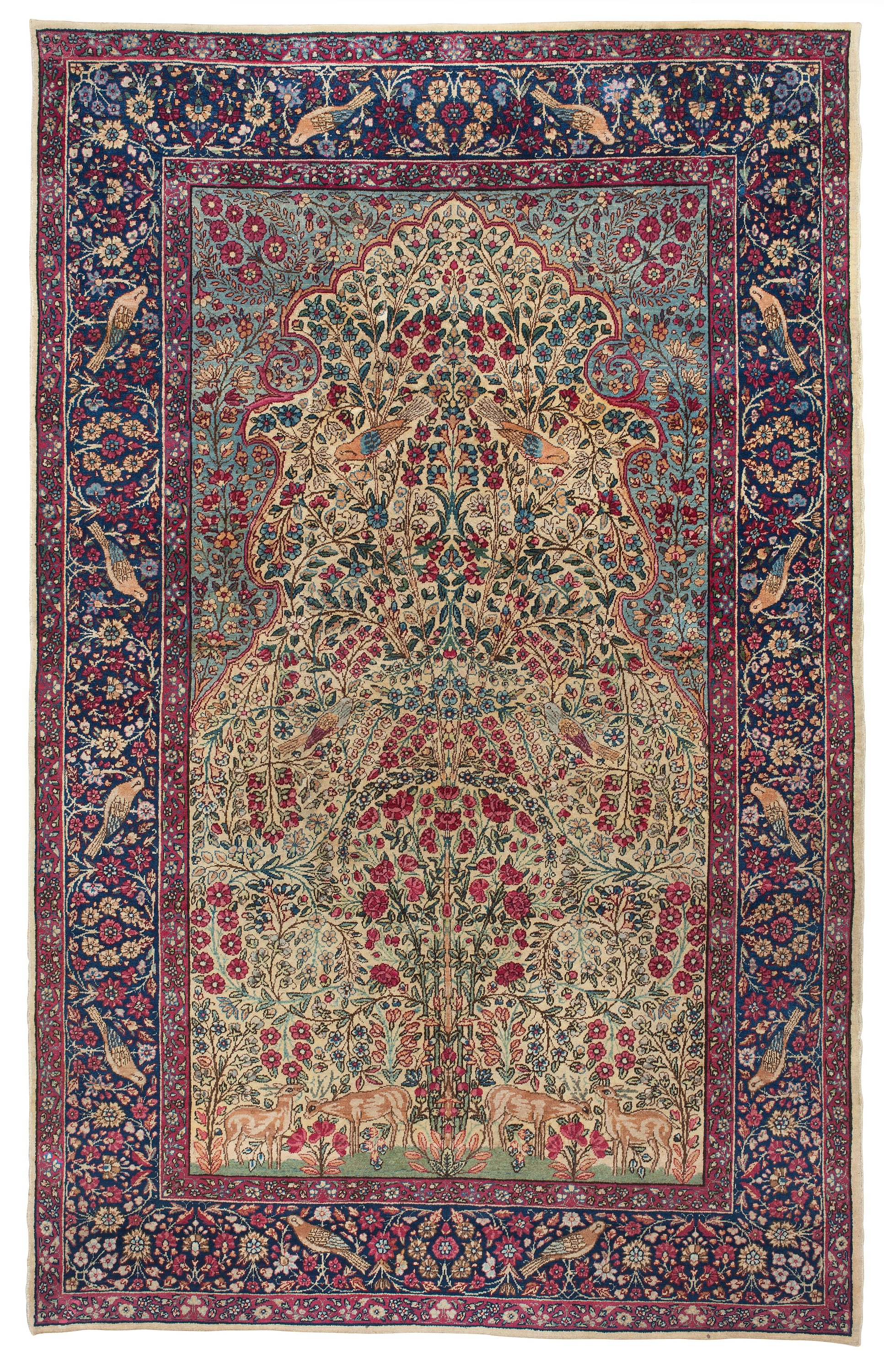 RUG. Semi-antique Kerman Figural. 225 x 141 cm. - Bukowskis