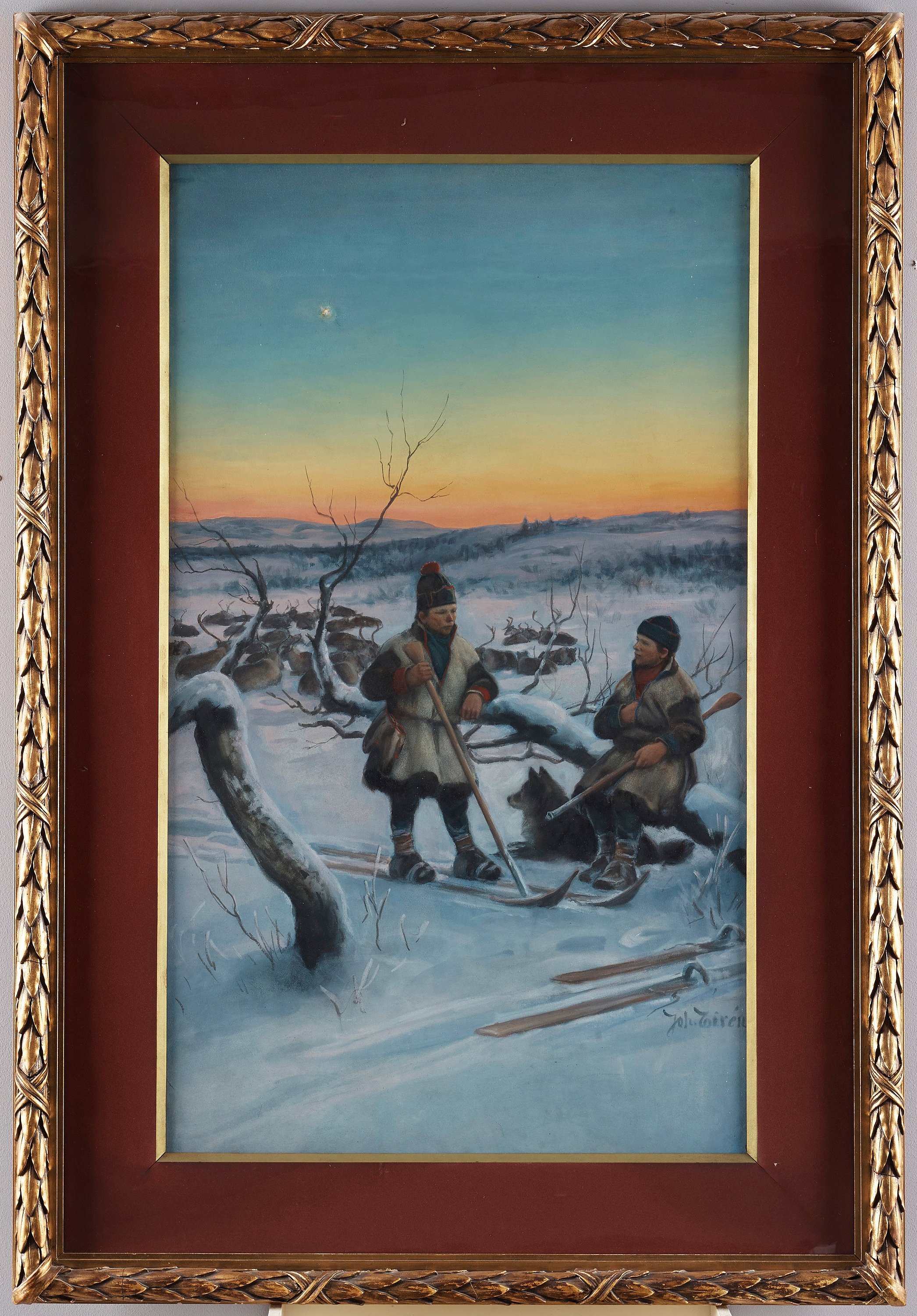 JOHAN TIRÉN, akvarell, gouache och täckvitt på papper, signerad Joh ...