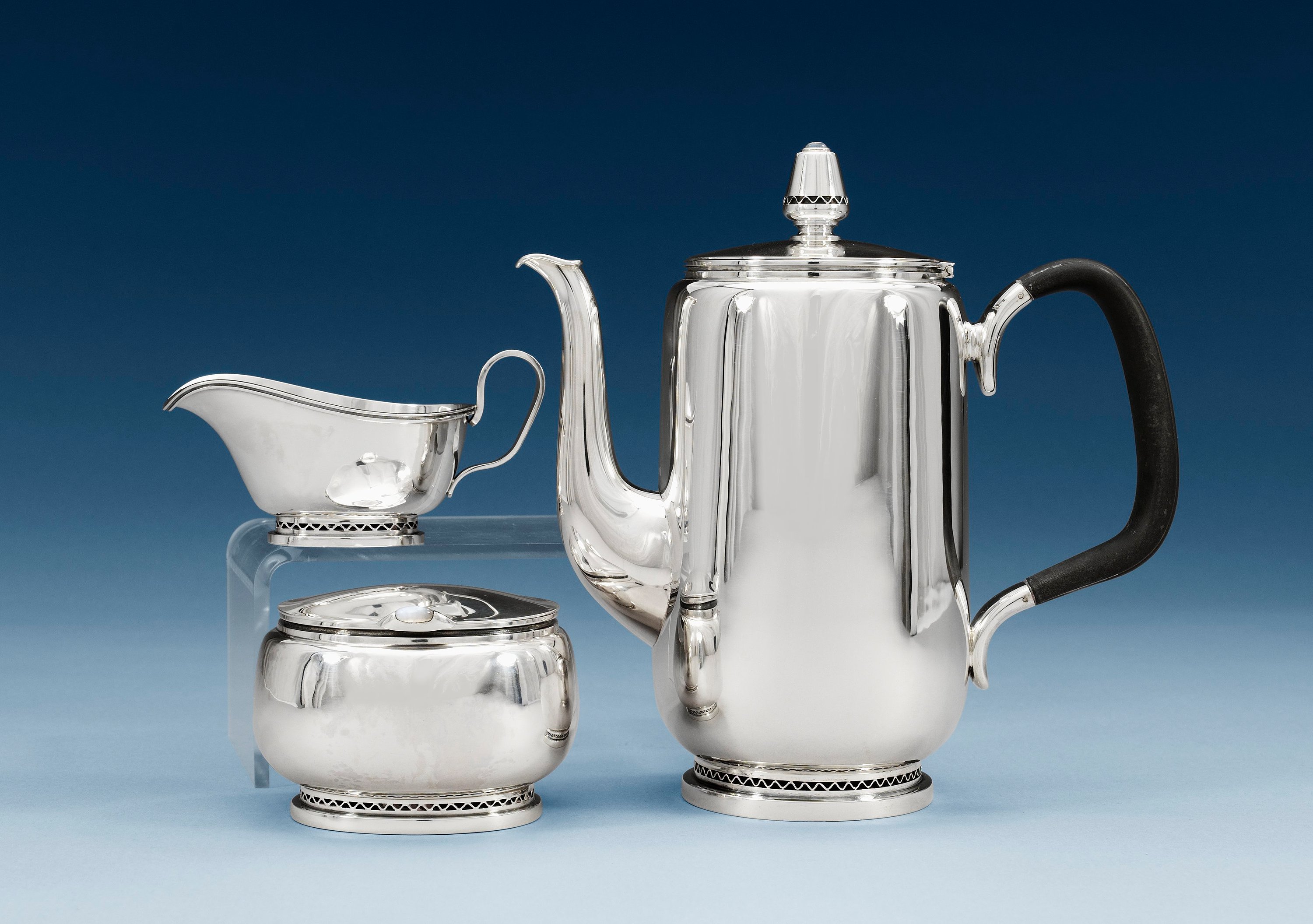 HELGE LINDGREN, kaffeservis, 3 delar, Firma K Anderson, Stockholm 1954 ...