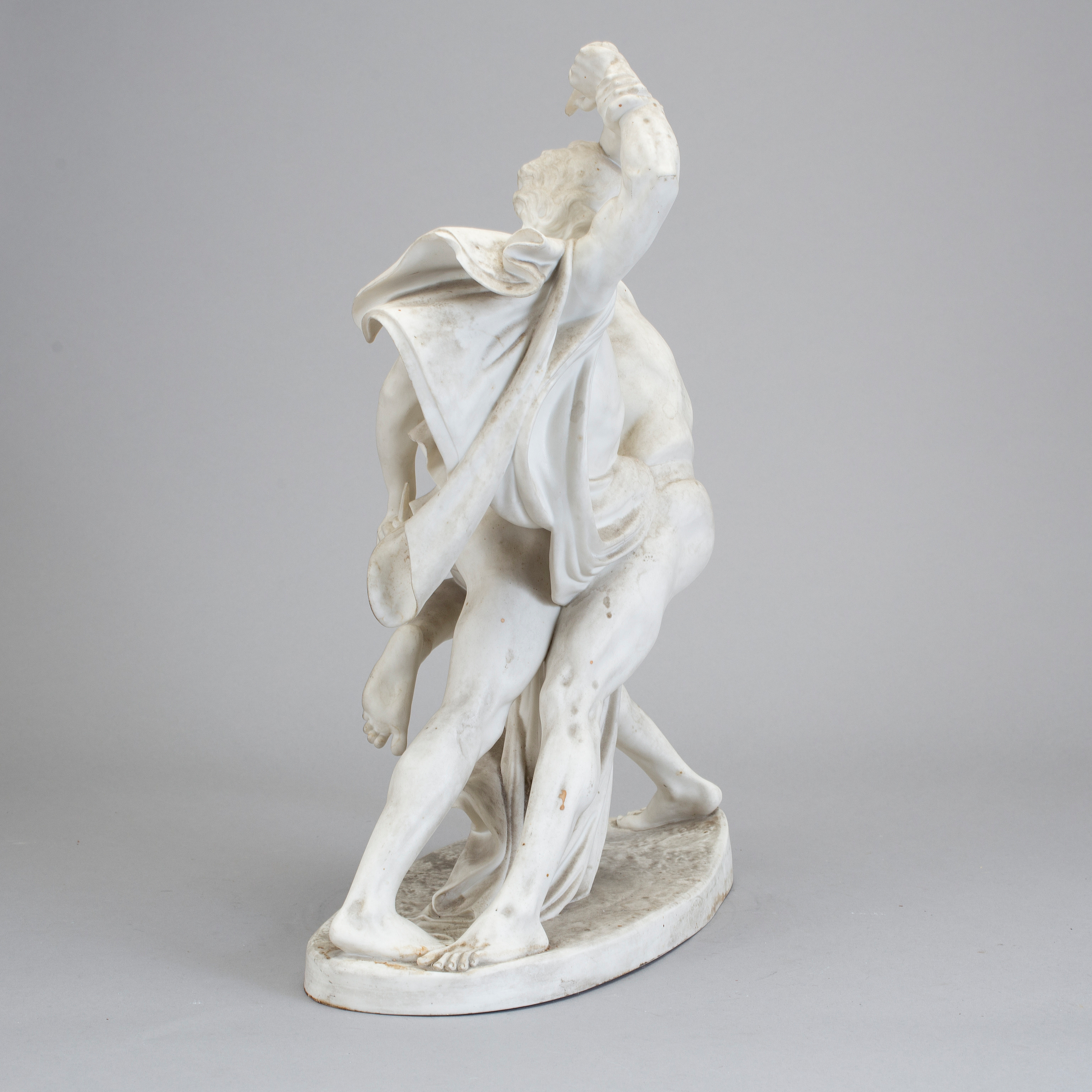 SKULPTUR, parian, "Bältesspännarna", Gustavsberg, efter J.P Molin, 1903 ...