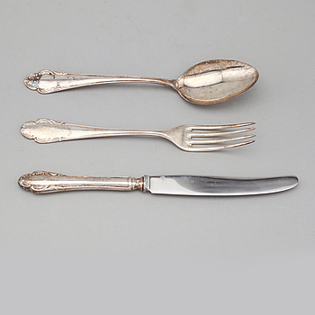 BESTICK, 36 delar, silver, modell Haga, 1940-/50-tal. Total vikt med ...