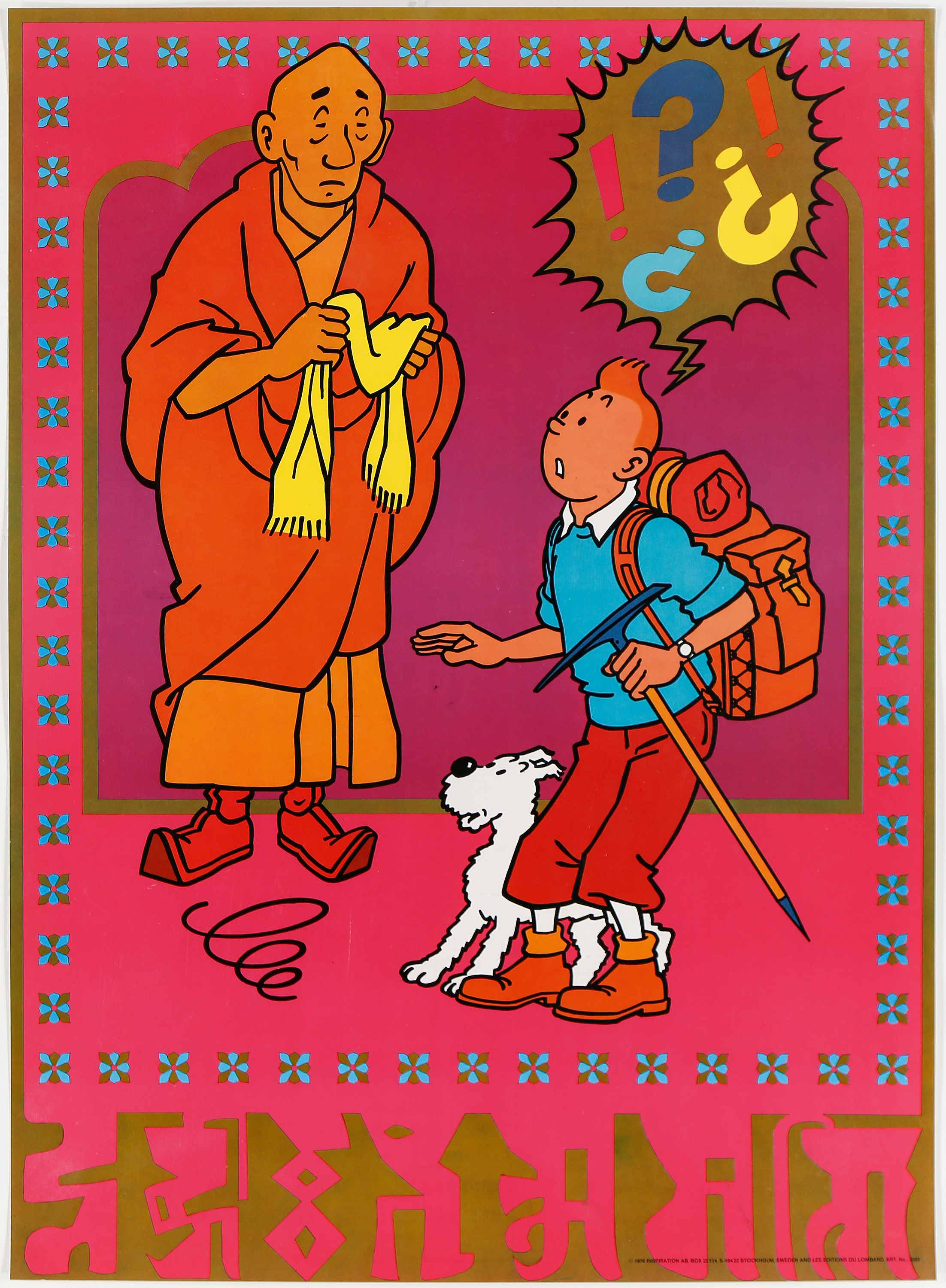 AFFISCHER, Tintin, 4 st, utgivna och daterade 1970, Les editions du ...