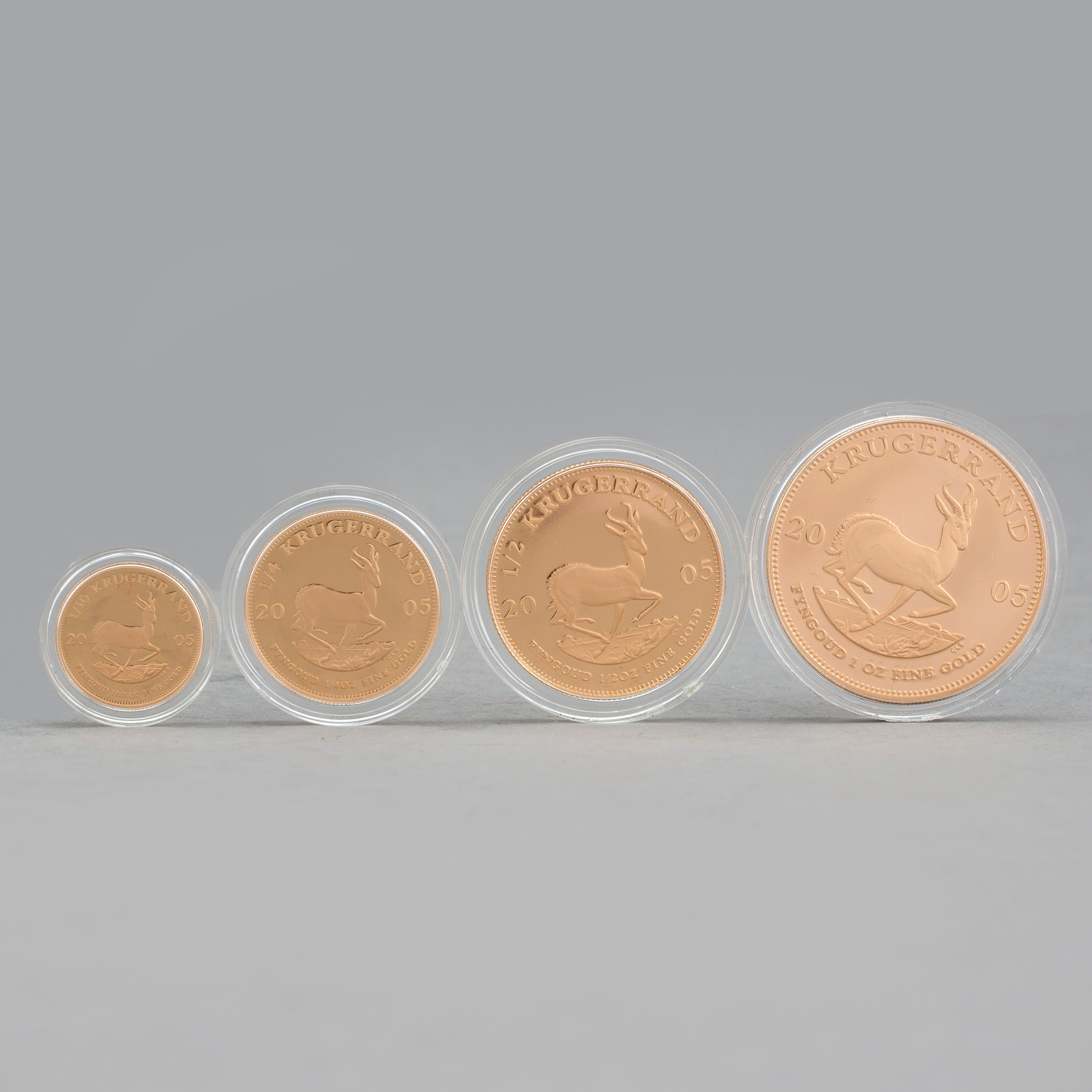 SAMLARMYNT, 4 st, 22 k guld, "Star of Africa Krugerrand Set", numrerad ...