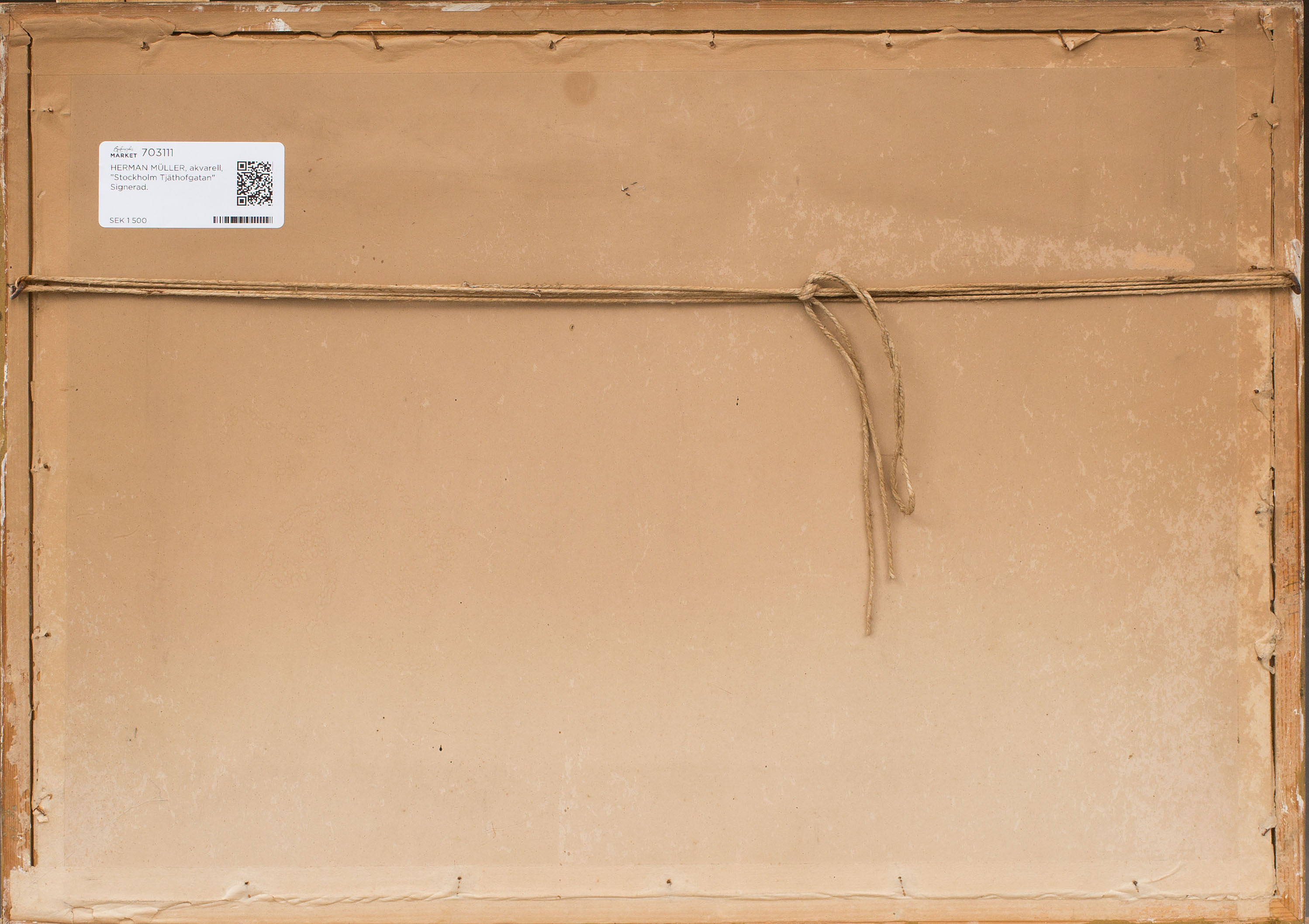HERMAN MÜLLER, akvarell, "Stockholm Tjärhofgatan" Signerad. - Bukowskis