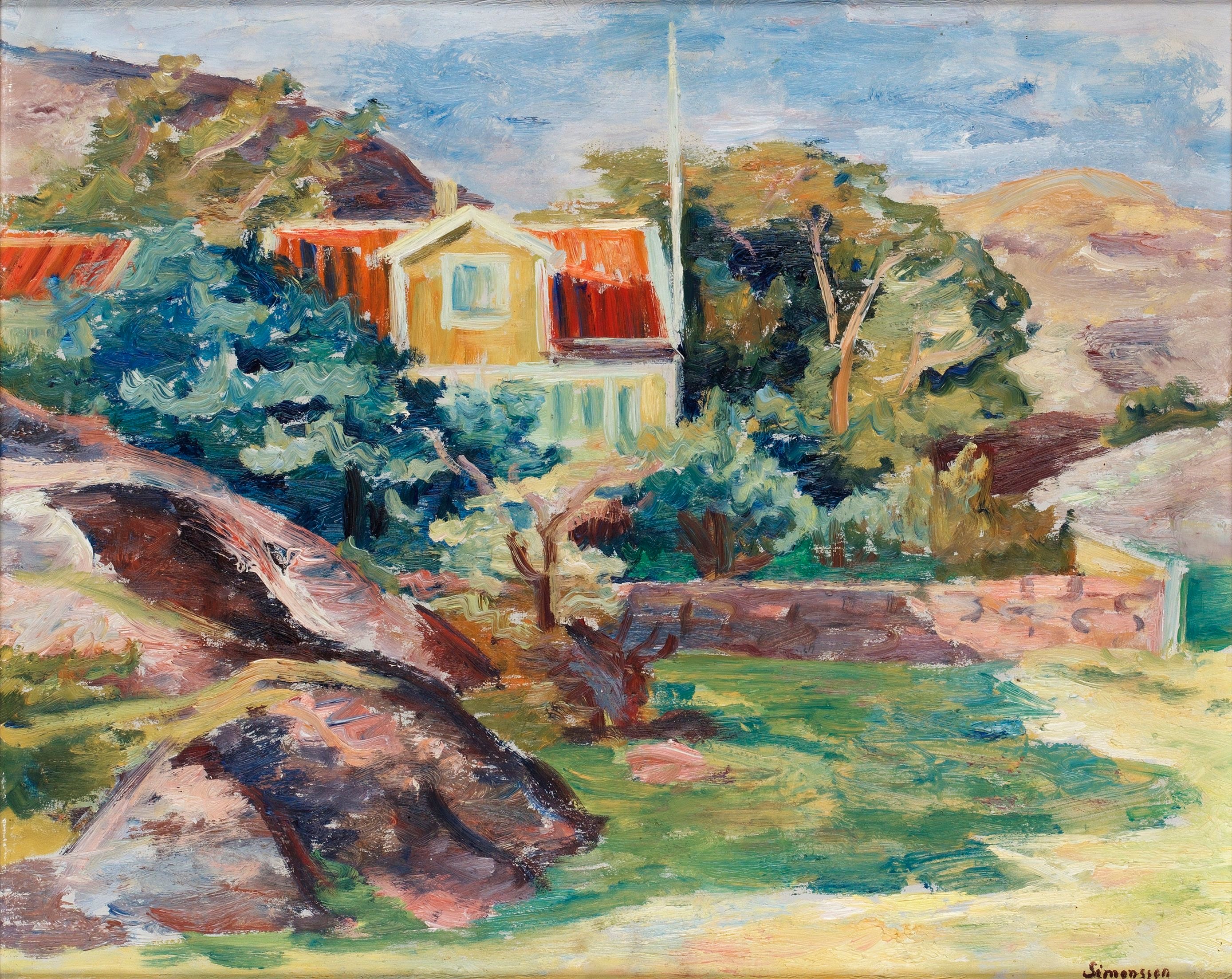 BIRGER SIMONSSON Hus i bergsglänta, Västkusten - Bukowskis