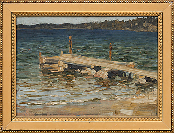 AXEL ERDMANN, olja på pannå, signerad samt a tergo daterad 1893 ...