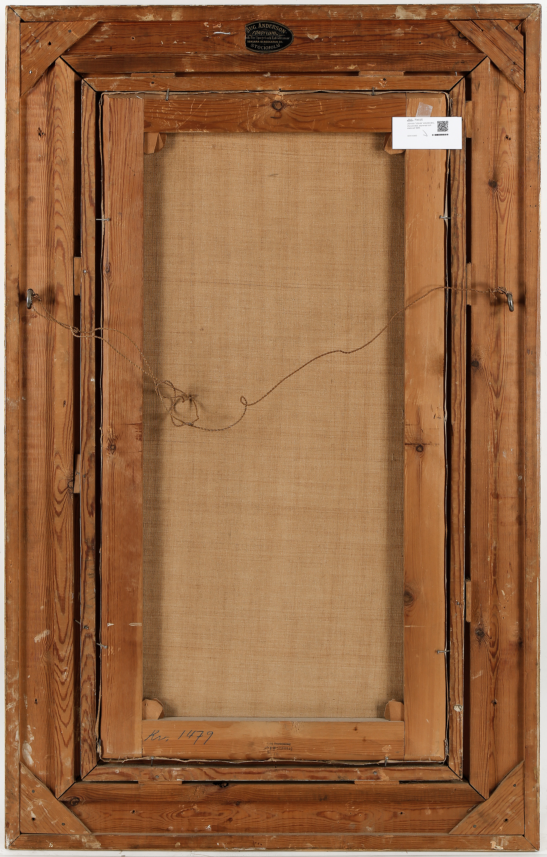 JOHAN "JOHN" KINDBORG, olja på duk, signerad och daterad 1889. - Bukowskis