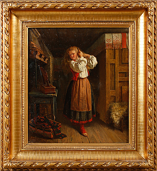 JOSEF WILHELM WALLANDER, olja på duk, signerad och daterad 1872 ...