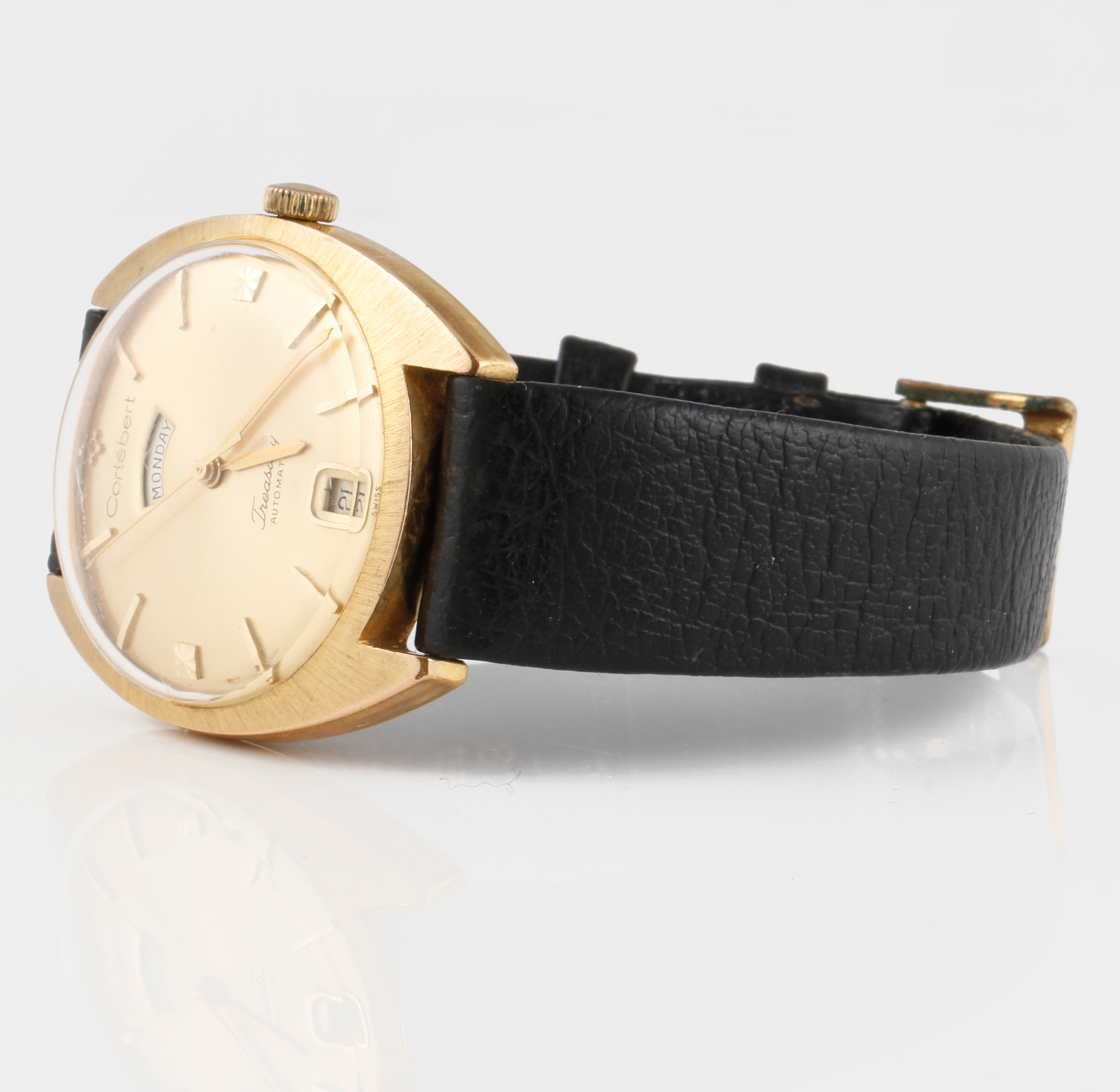 ARMBANDSUR, guld på stål, "Treasury Automatic", Cortébert. - Bukowskis