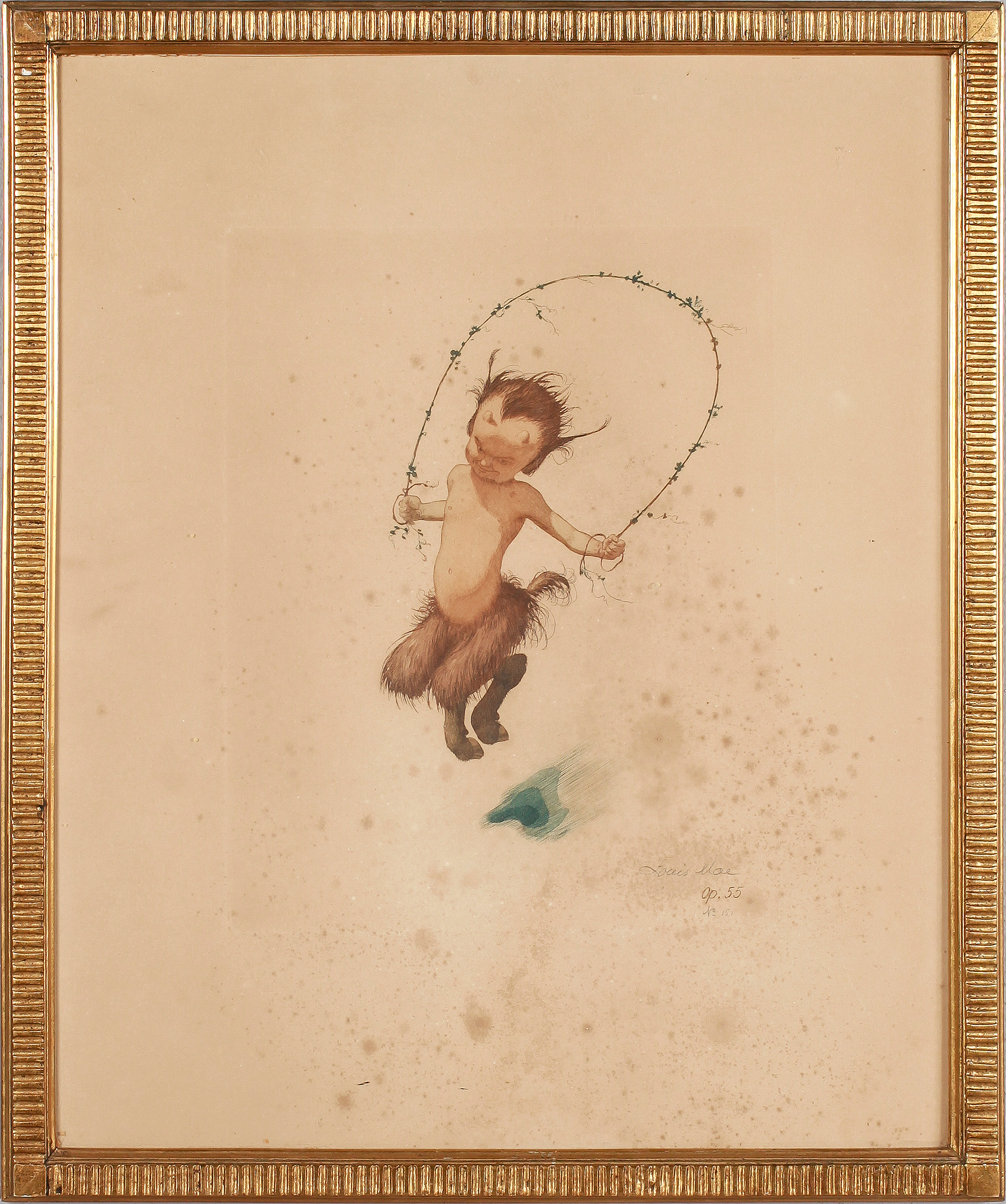 LOUIS MOE, färgetsning, signerad, Op 55, No 151. - Bukowskis