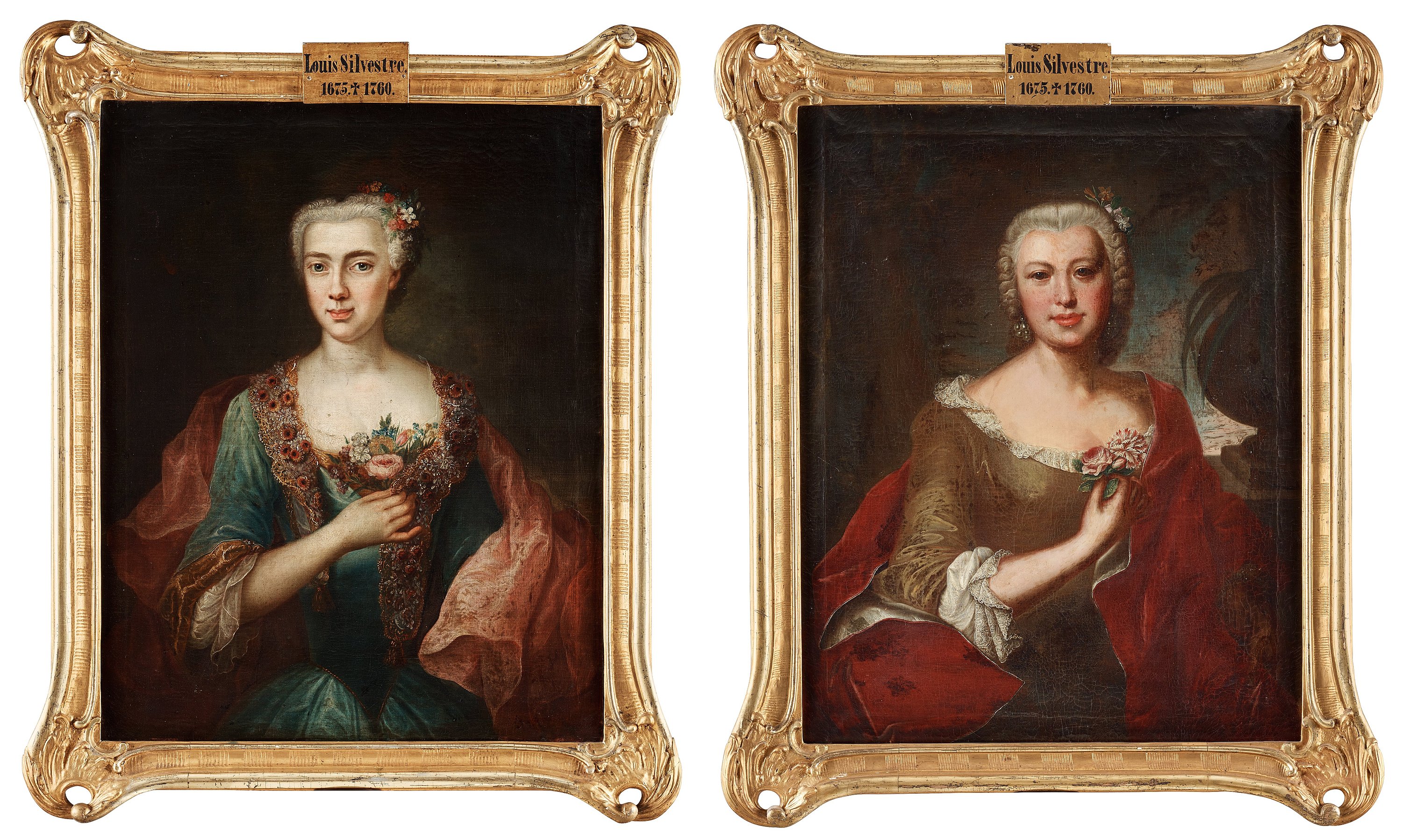 Louis Silvestre Attributed to, Portraits of ladies (2). - Bukowskis
