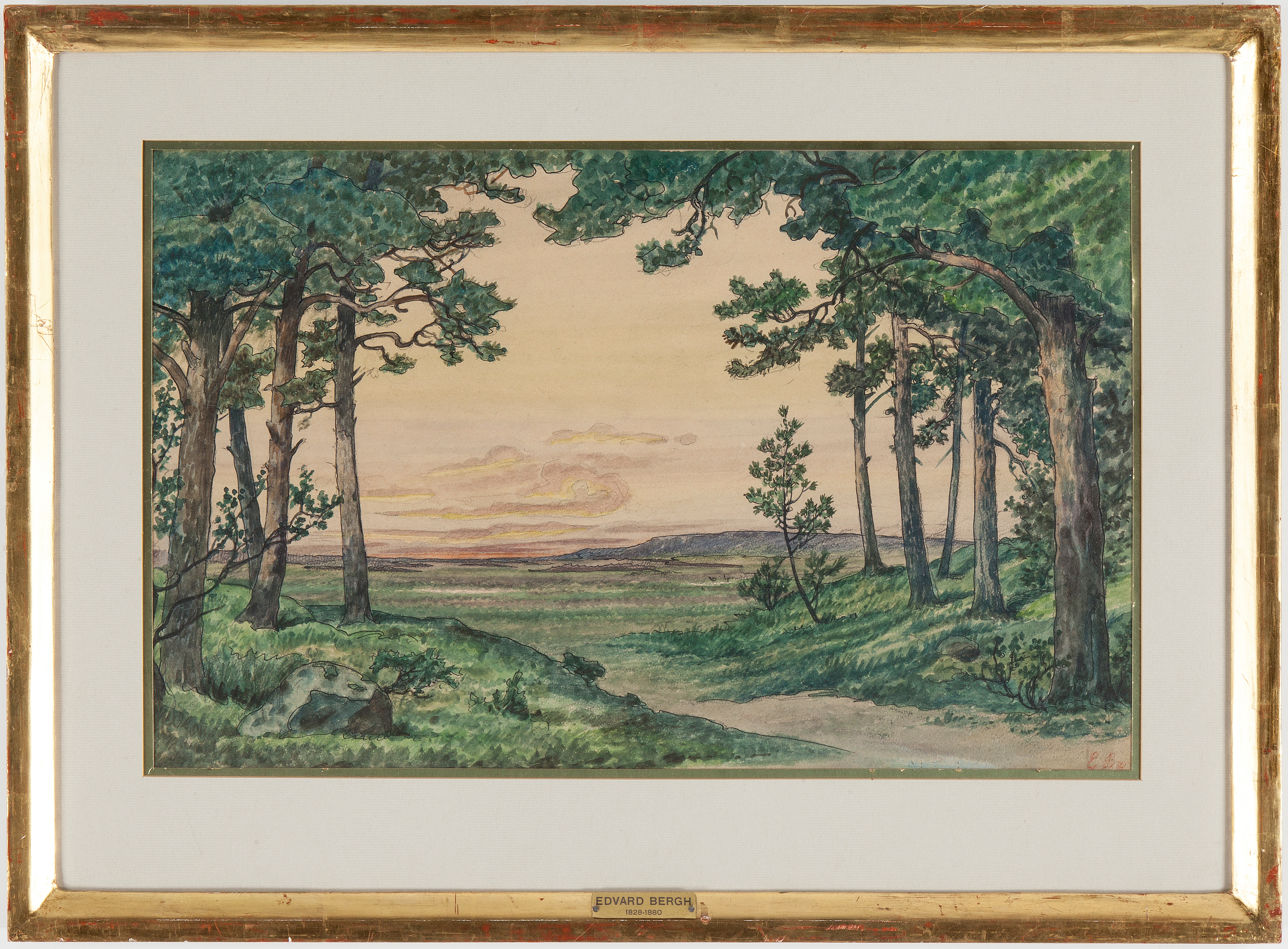 EDVARD BERGH, akvarell, signerad. - Bukowskis