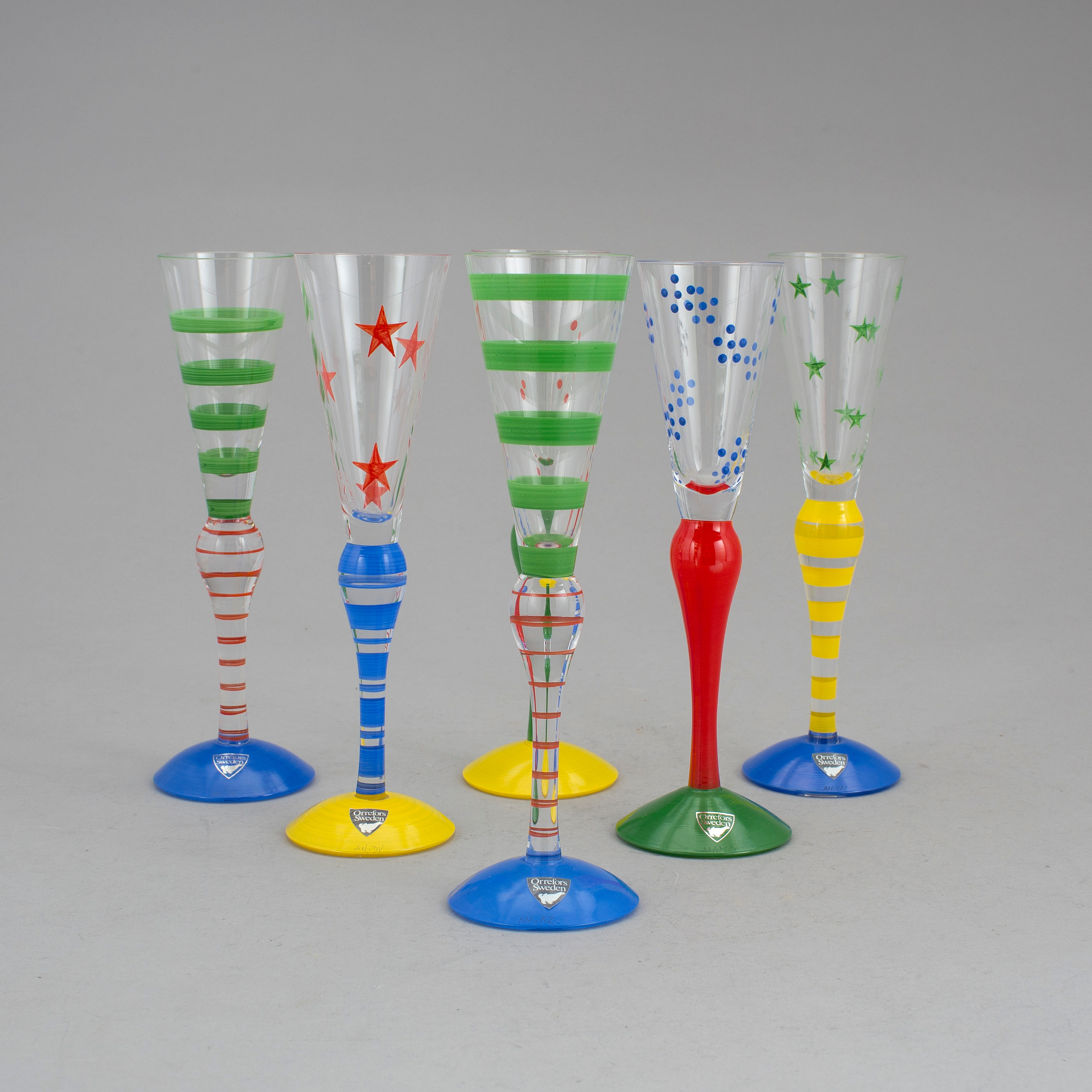 ANNE NILSSON, Orrefors "Clown", snapsglas 6 st. - Bukowskis
