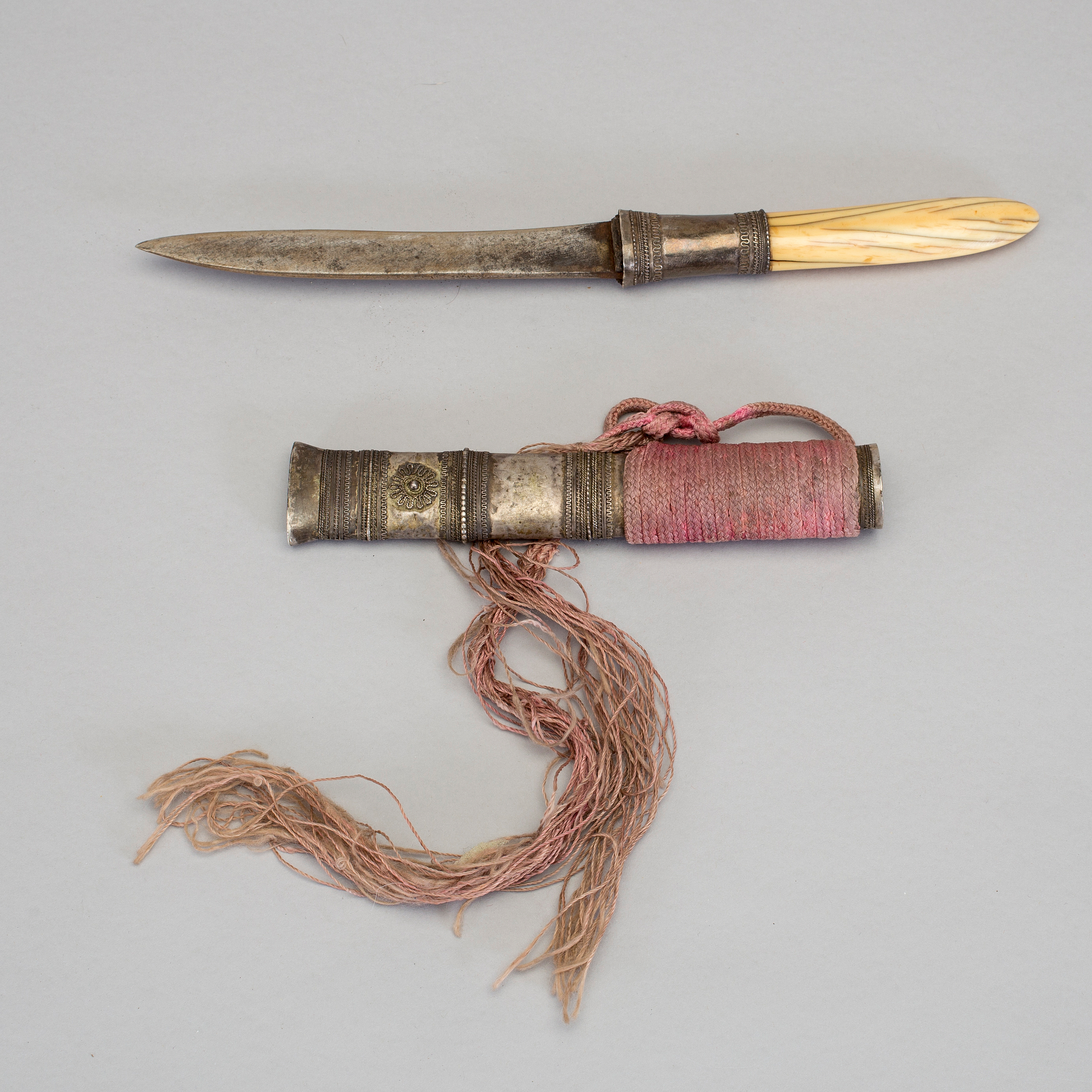 Silver Hairpin and Dagger, silver and bone, Hmong hill tribe, Laos ...