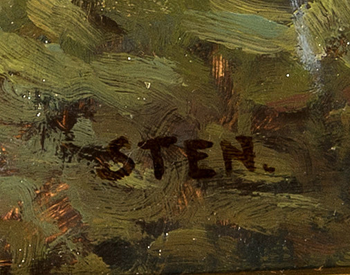 JOHN STEN, olja på pannå, signerad. - Bukowskis