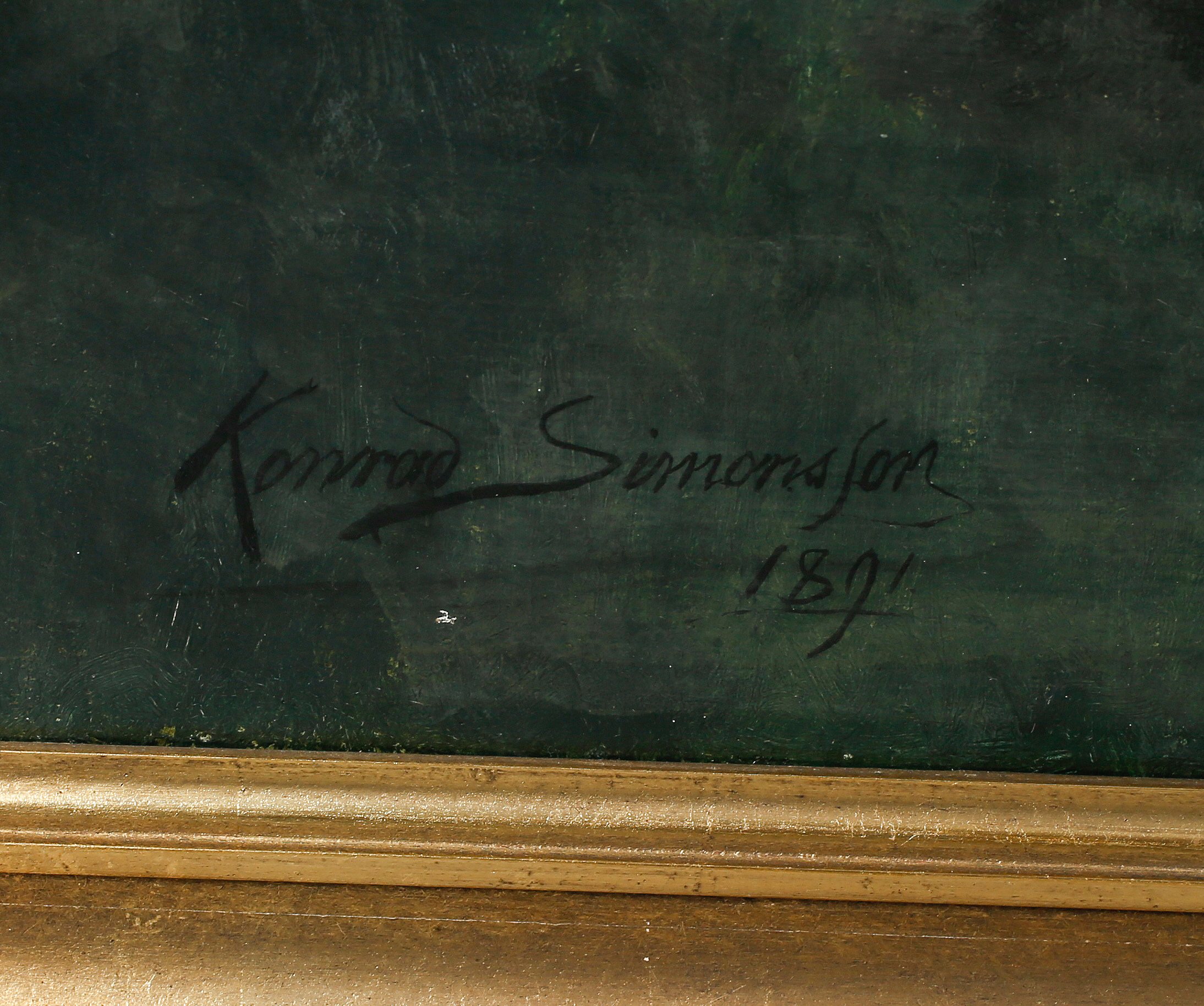 KONRAD SIMONSSON, olja på duk, signerad och daterad 1891. - Bukowskis