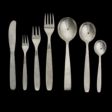 KAJ FRANCK, PARTI BESTICK, 37 delar, rostfritt stål, "Scandia", Hackman ...