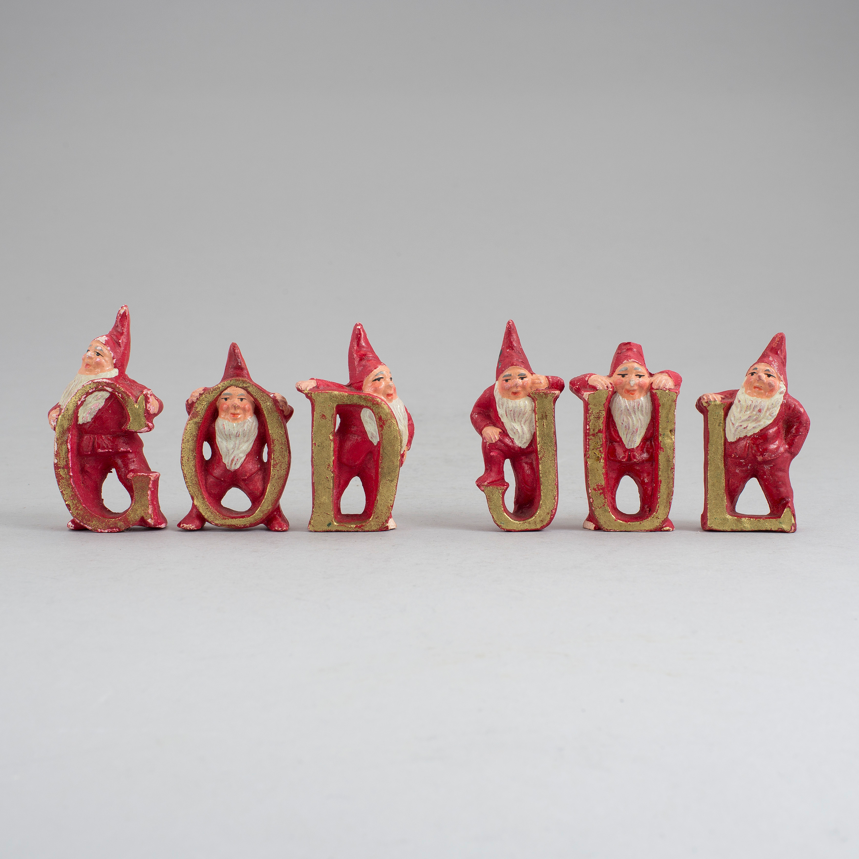 TOMTAR, 6 st, "GOD JUL", tidigt 1900-tal. - Bukowskis