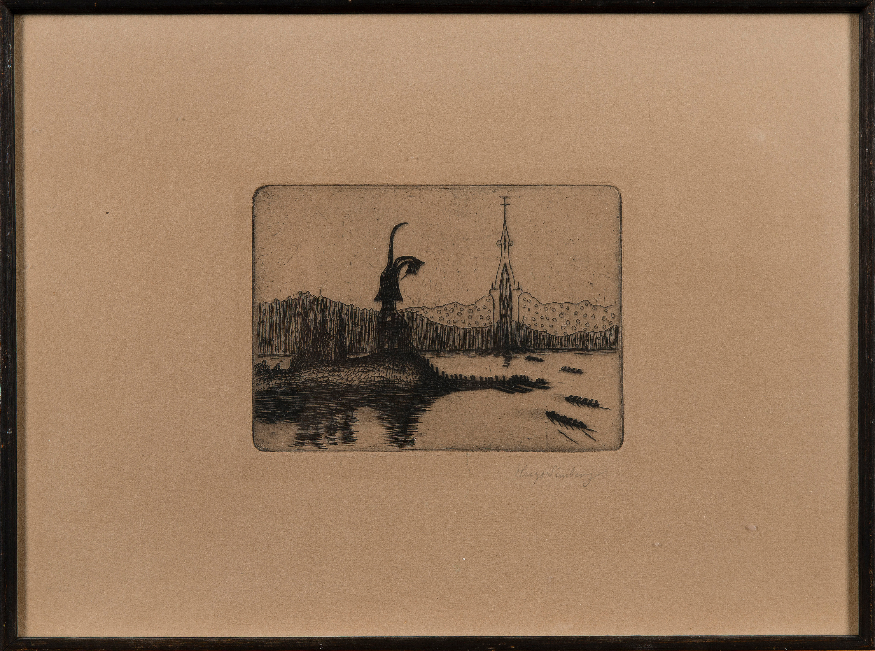 HUGO SIMBERG, etsaus, signeerattu. - Bukowskis