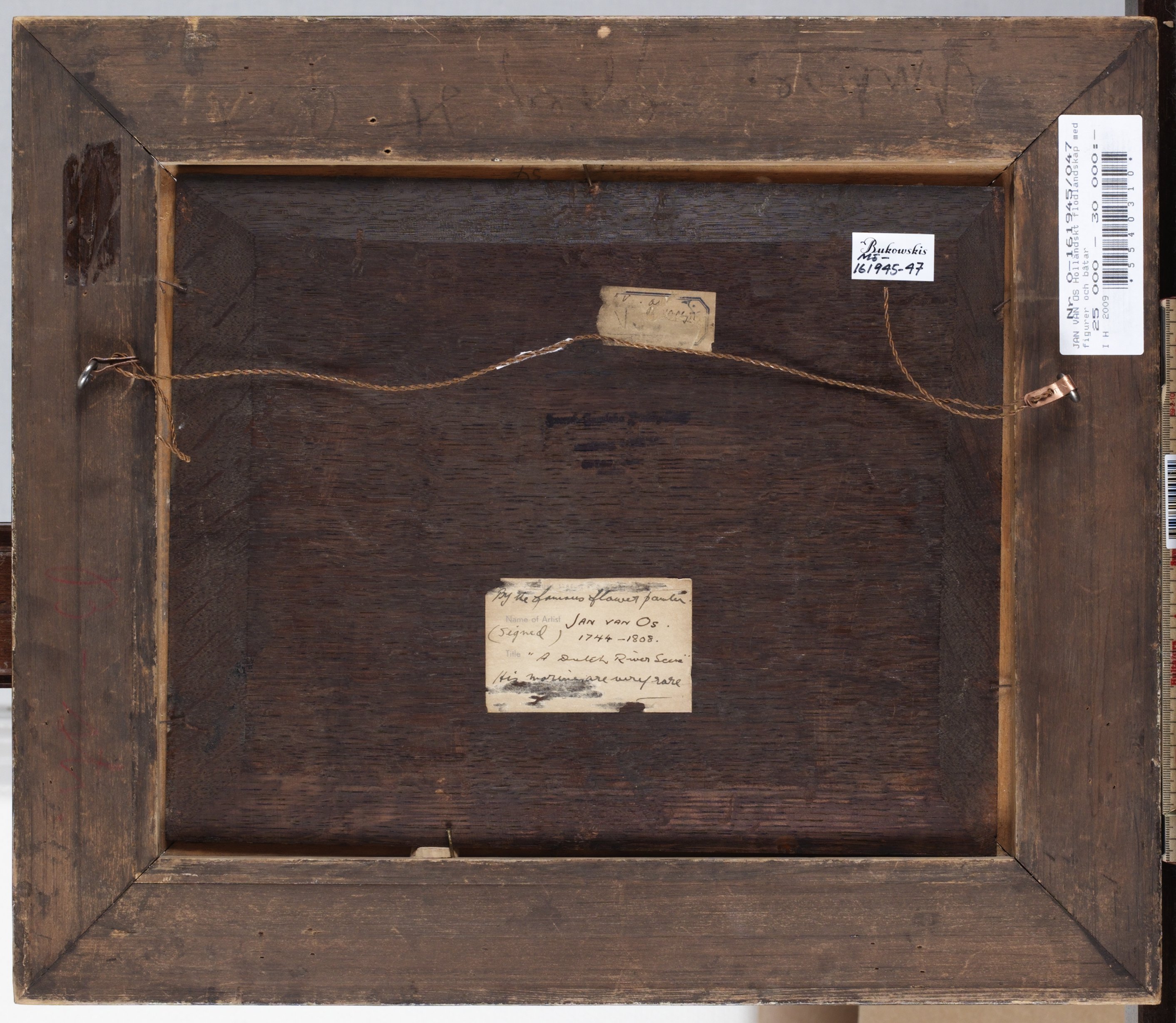 Jan van Os, Holländskt flodlandskap med figurer och båtar. - Bukowskis