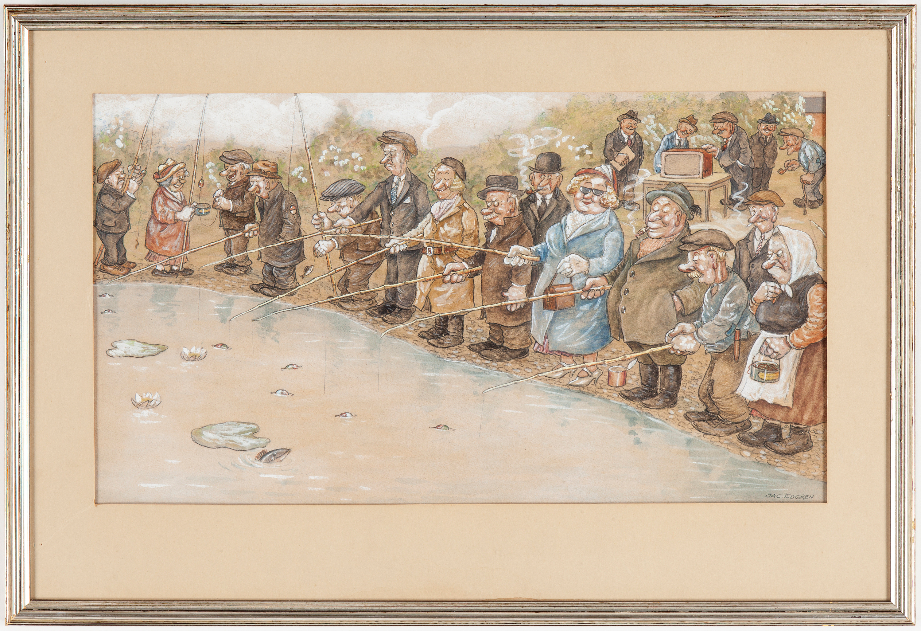 JAC EDGREN, akvarell och täckvitt, signerad. - Bukowskis