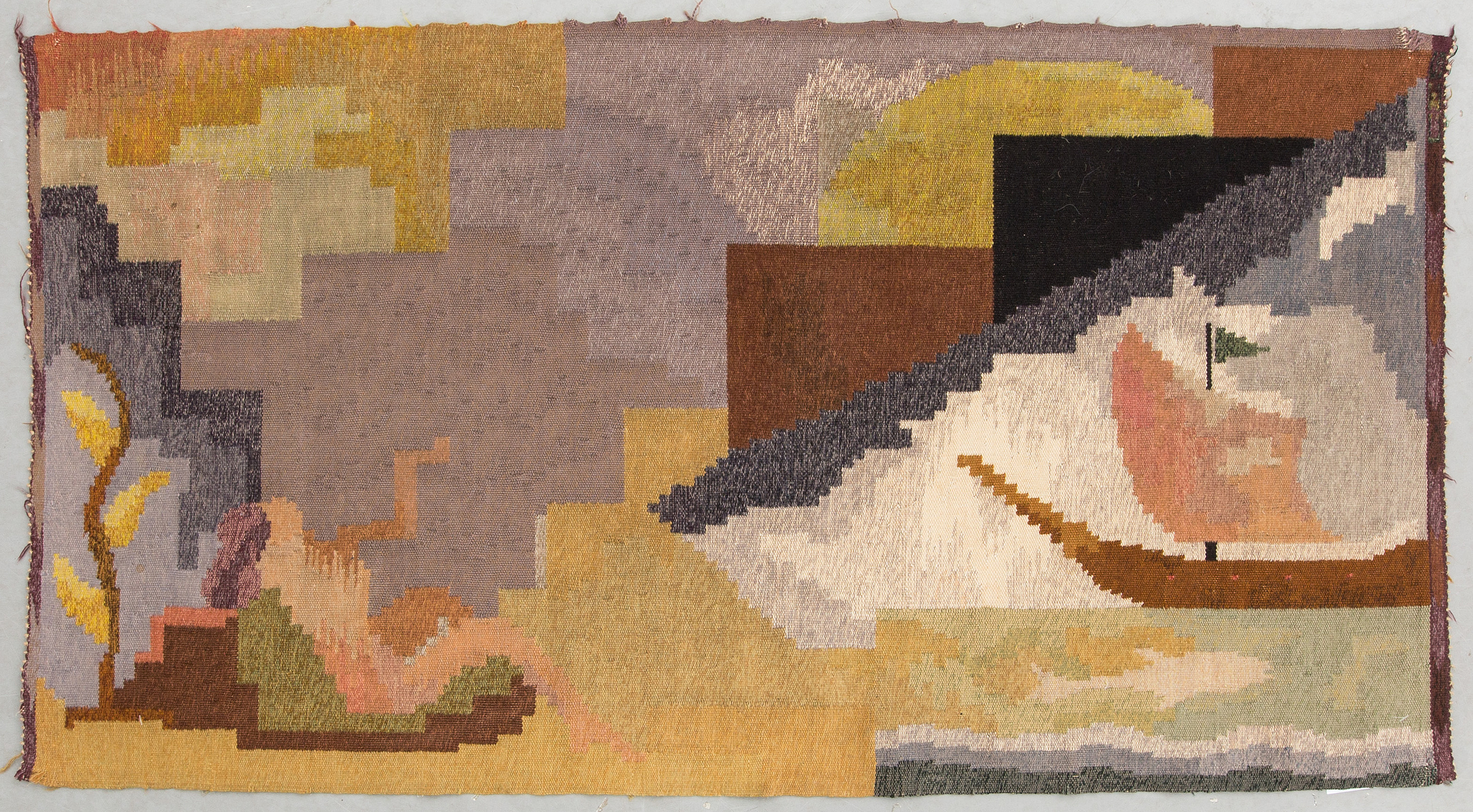 VÄVNAD, gobelängteknik, 1900-talets första hälft/mitt. Signerad CES ...