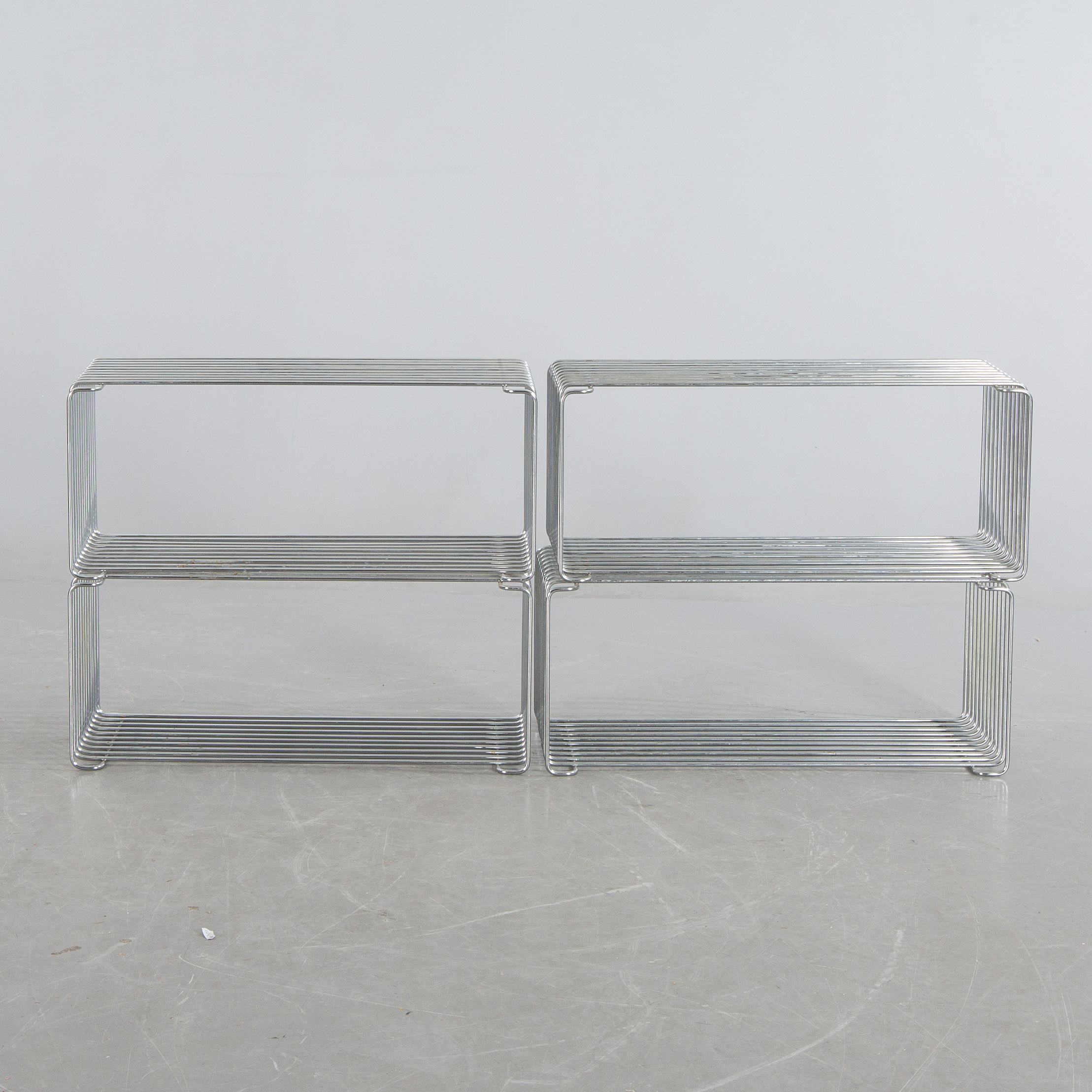HYLLOR, 4 st, metall, "Wire Cube" ur serien Pantonova, Verner Panton ...