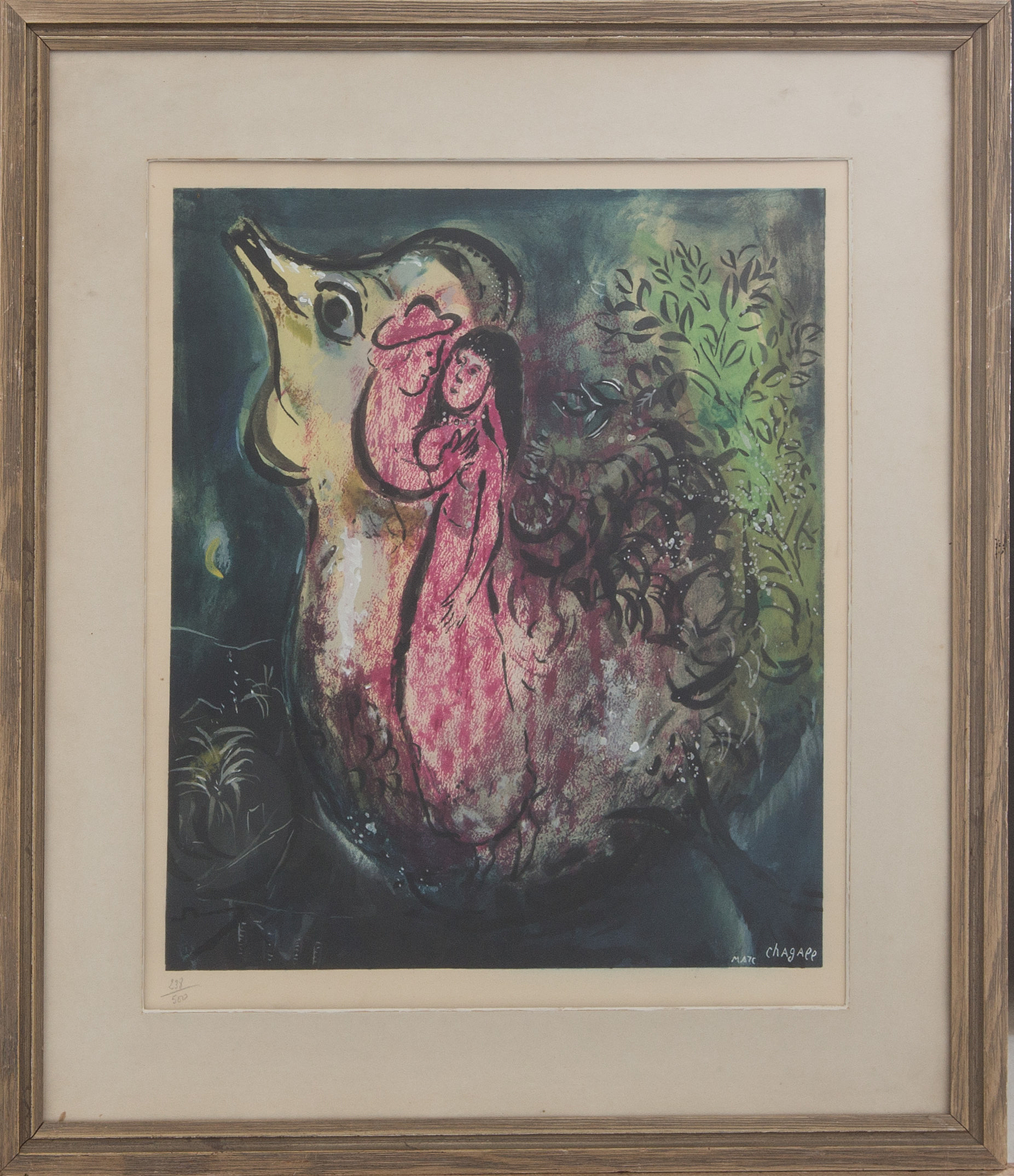 MARC CHAGALL, efter, färglitografi, signerad i trycket och numrerad 238 ...