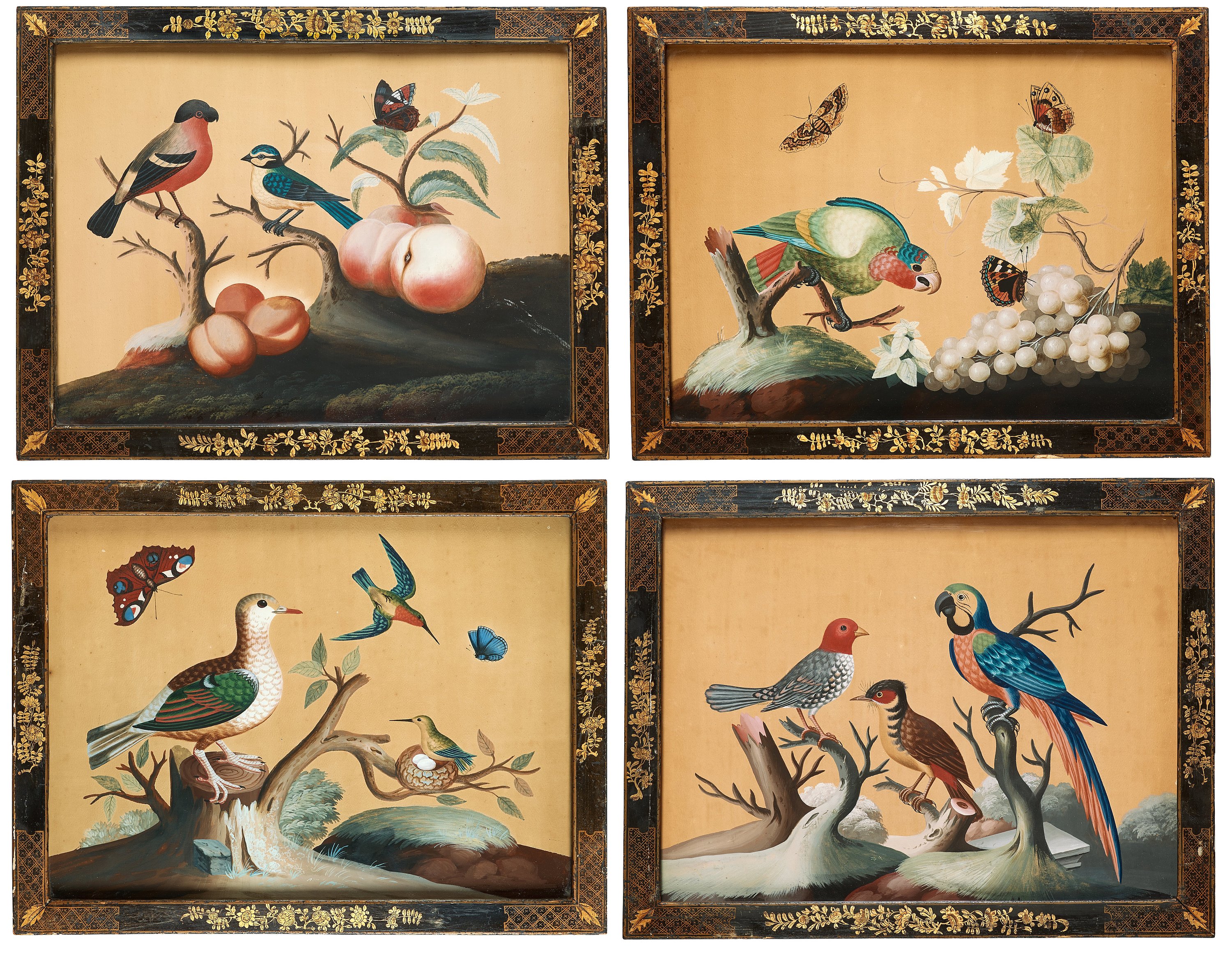 Samuel Dixon Attributed to, Gouaches with birds (4). - Bukowskis