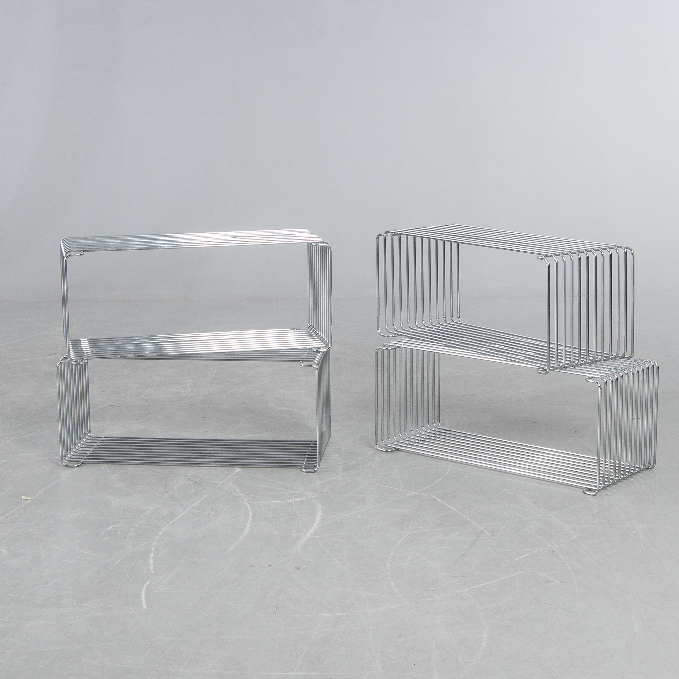 HYLLOR, 4 st, metall, "Wire Cube" ur serien Pantonova, Verner Panton ...