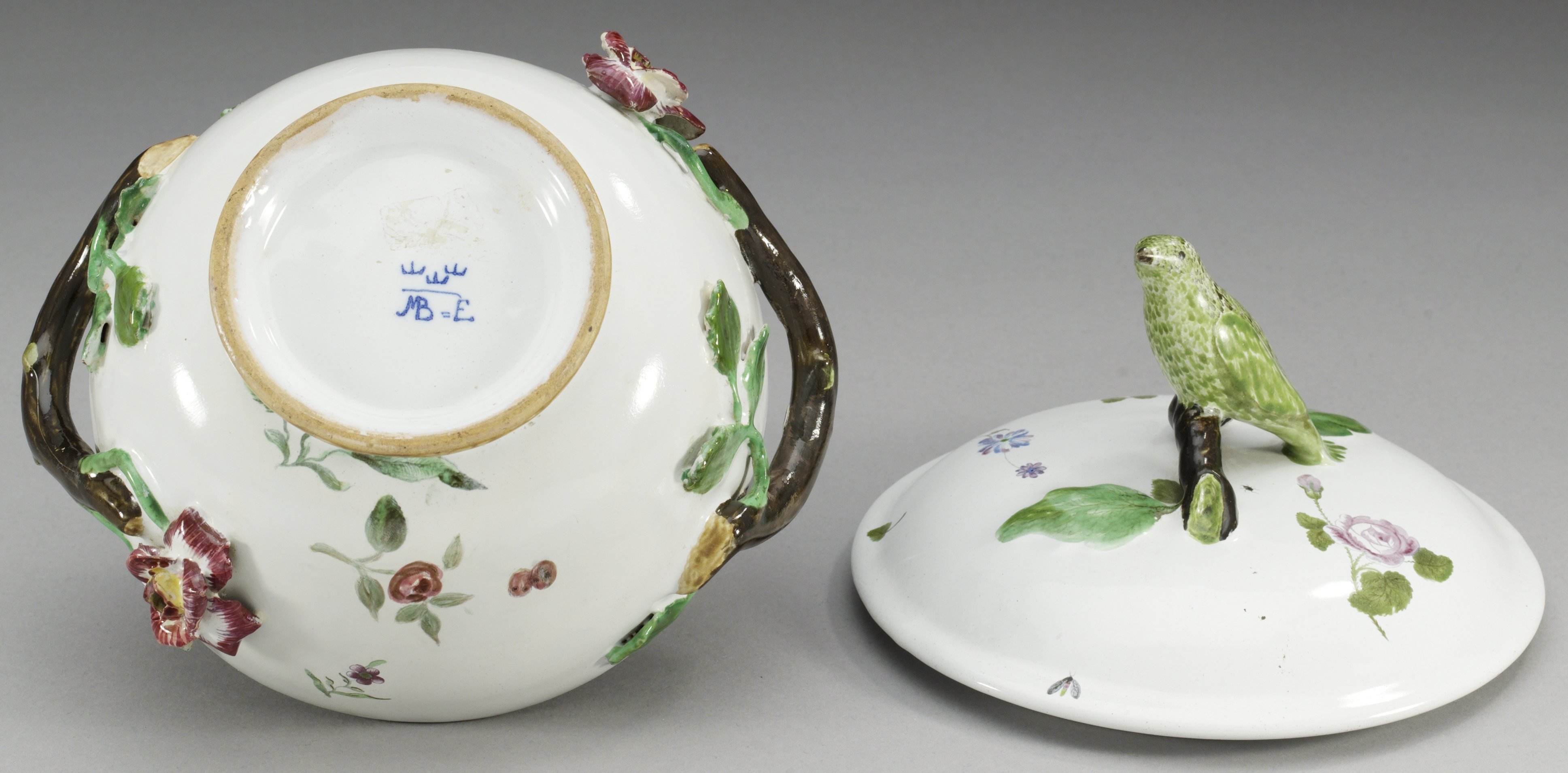 A Marieberg faience pot with cover, period of Ehrenreich (1758-66 ...